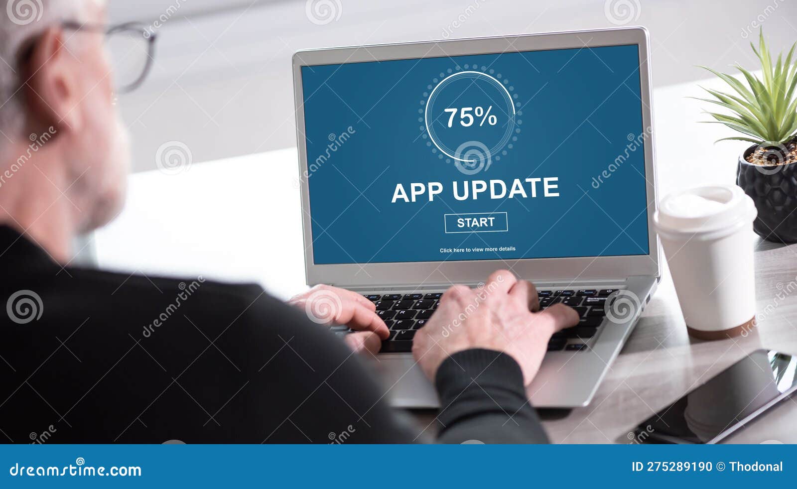 Application Update Concept on a Laptop Screen Stock Photo - Image of ...
