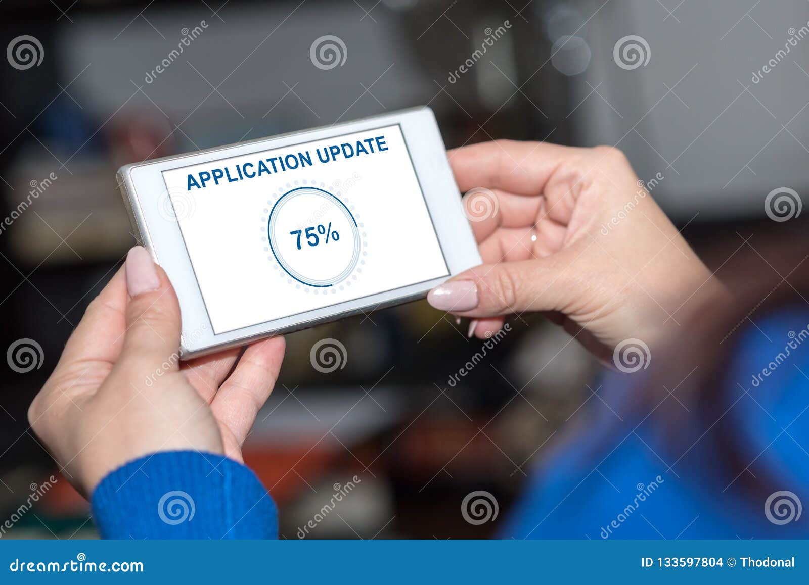 Application Update Concept on a Smartphone Stock Photo - Image of ...