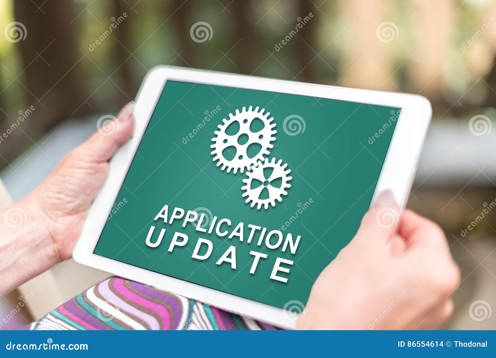 Application Update Concept on a Tablet Stock Photo - Image of download ...