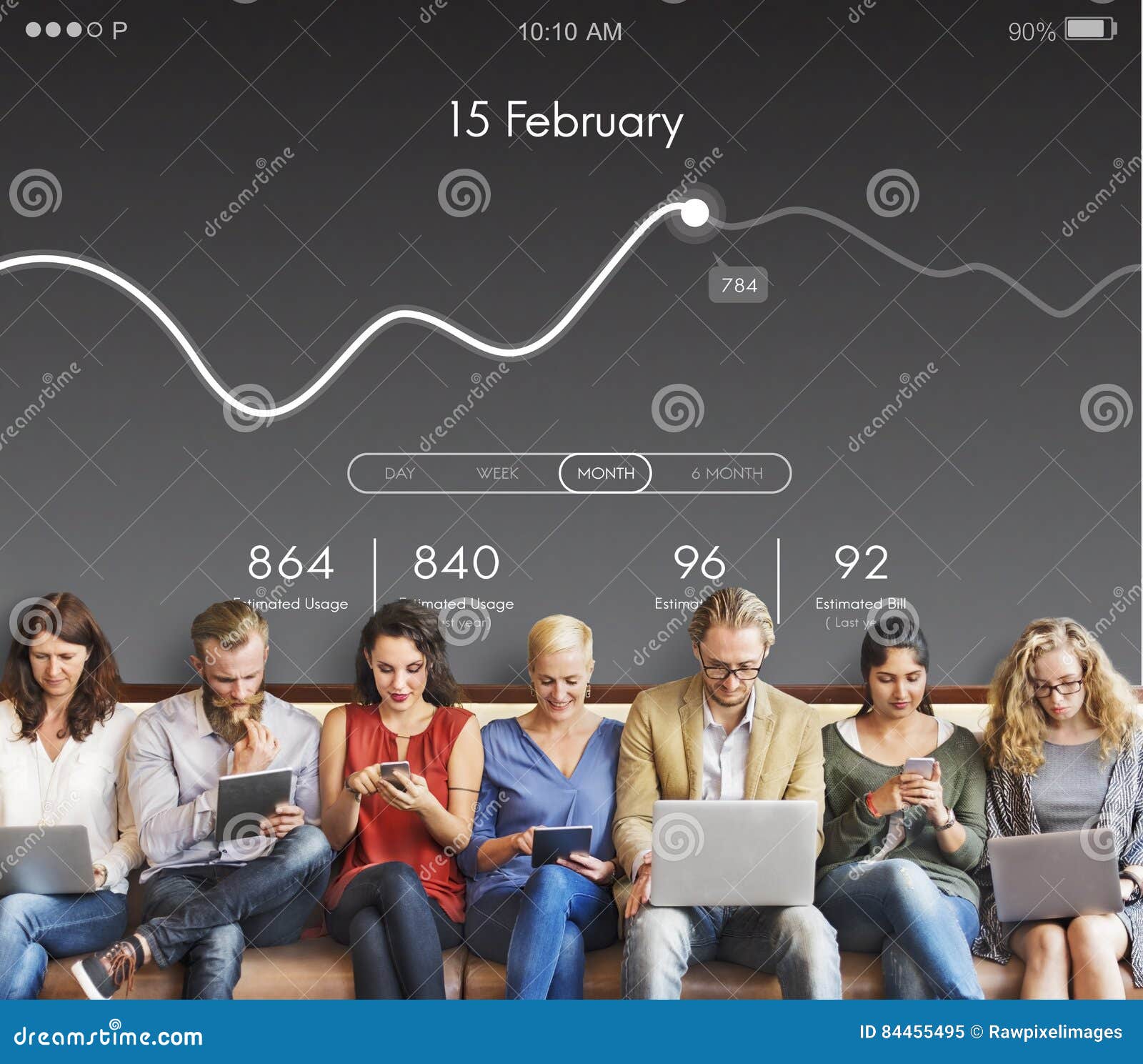 Application Usage Graph Chart Concept Stock Image - Image of data ...