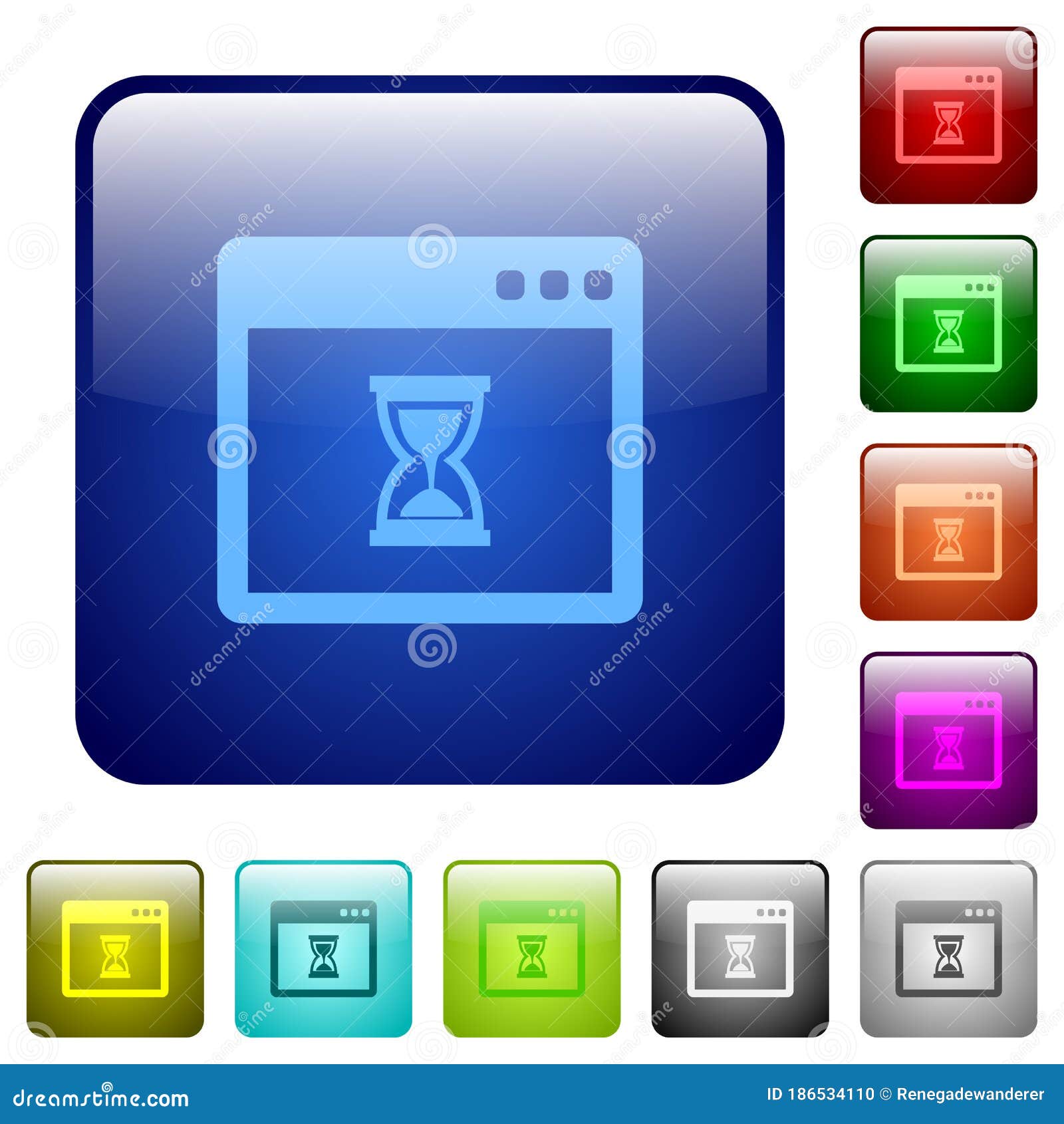 Application Wait Color Square Buttons Stock Vector - Illustration of ...