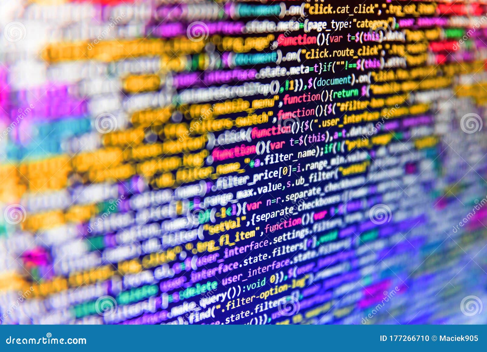 Application Web Source Code On Monitor Modern Application Source Abstract Algorithm Concept