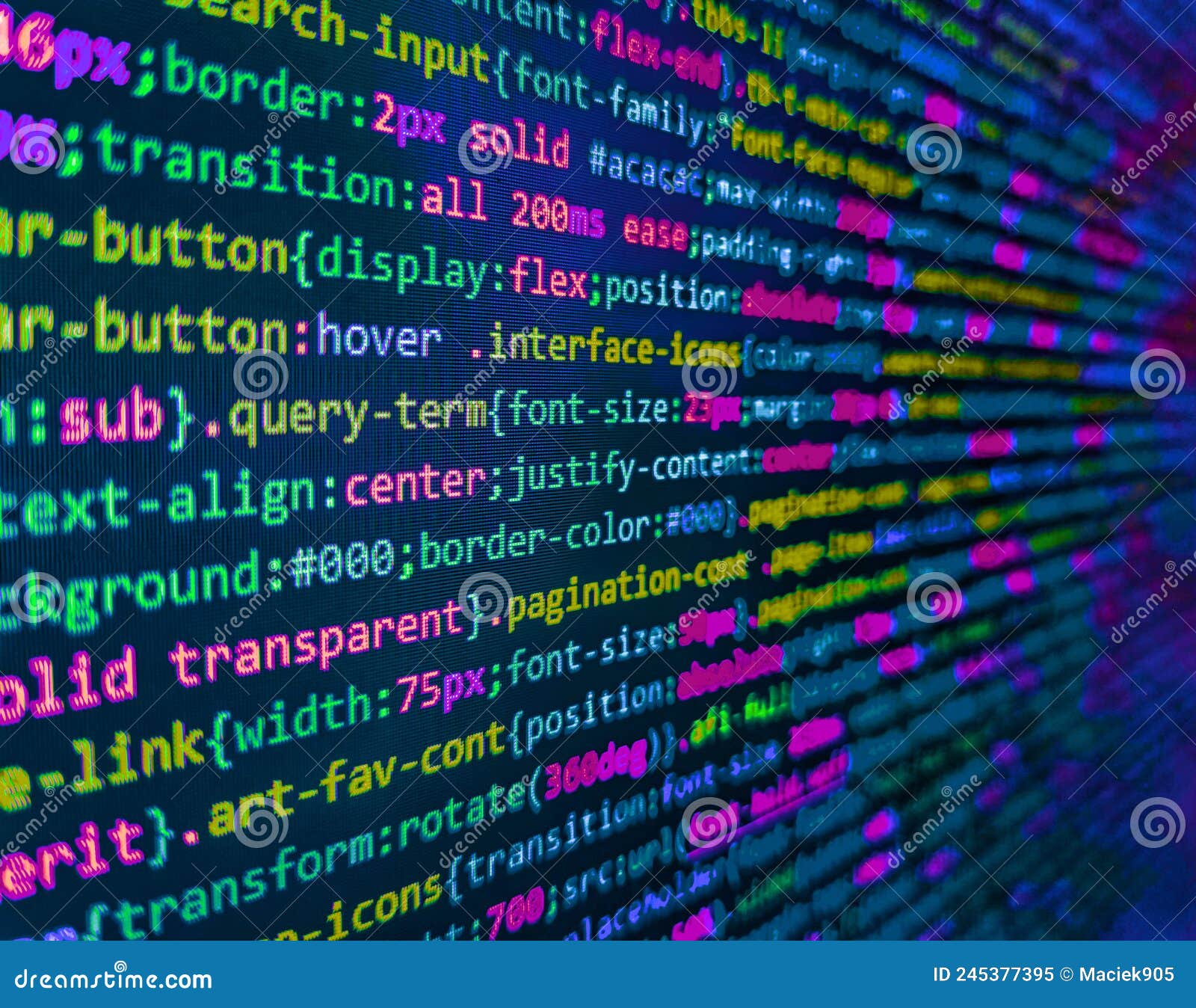 Application Web Source Code on Monitor. Photo of Computer Digital Background. Computer Code on ...