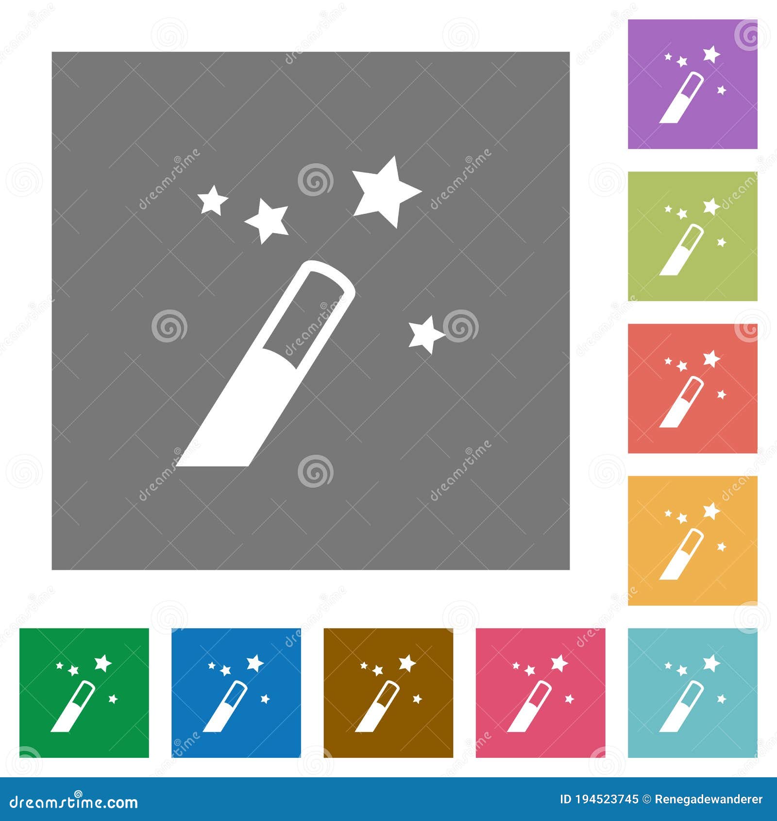 Application Wizard Square Flat Icons Stock Vector - Illustration of ...