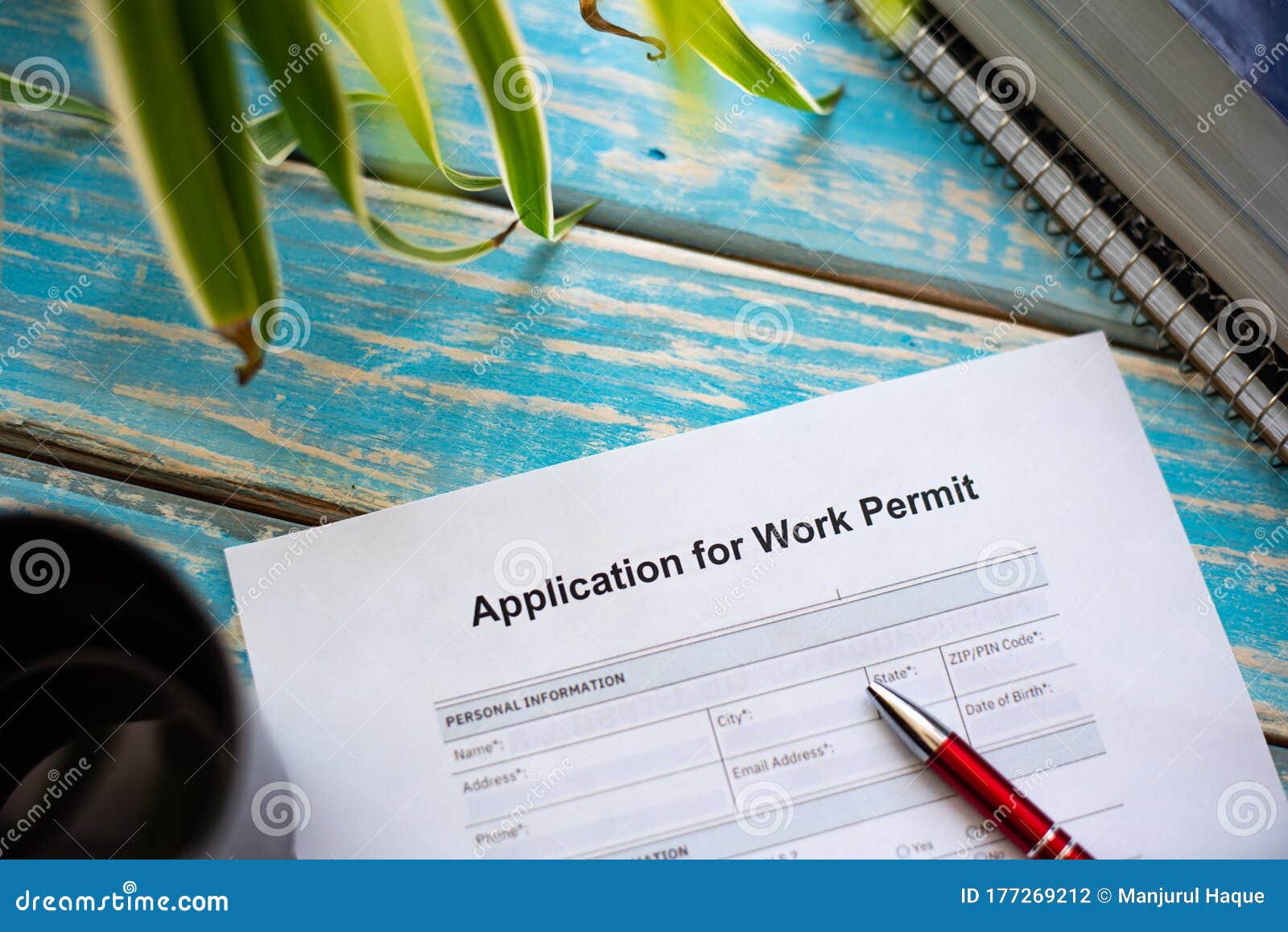 Application for Work Permit in a Foreign Country Stock Photo - Image of ...