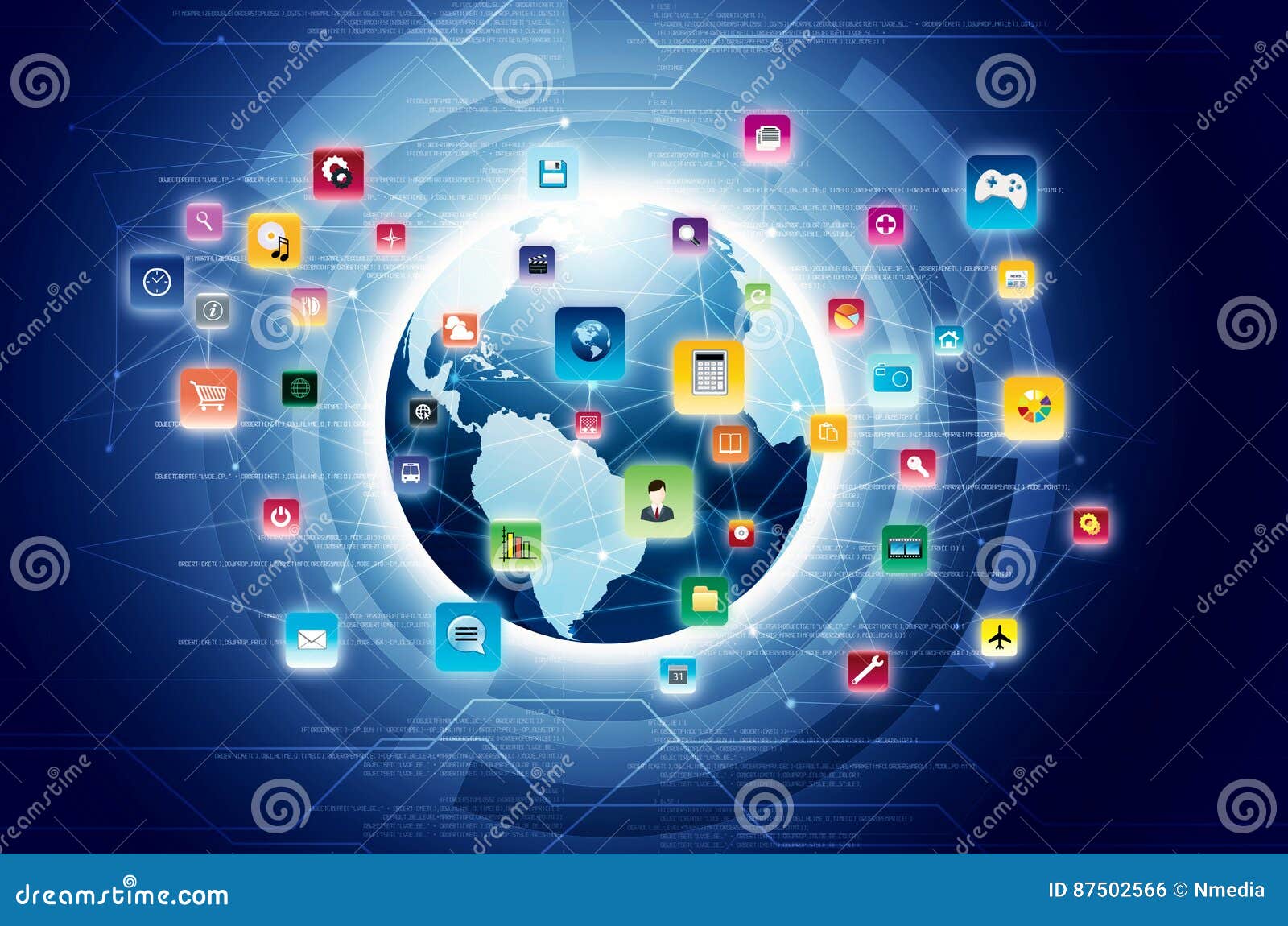 Application World stock illustration. Illustration of mobile - 87502566
