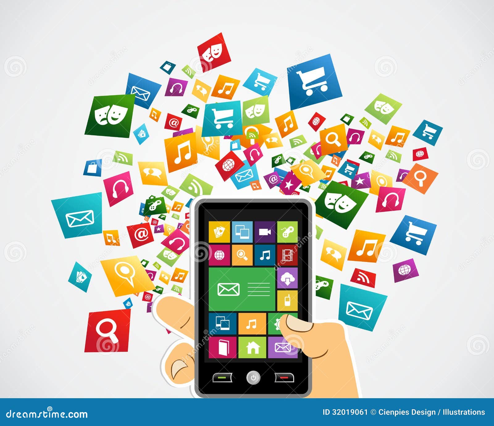 Applications De Mobile De Smartphone Illustration de Vecteur ...