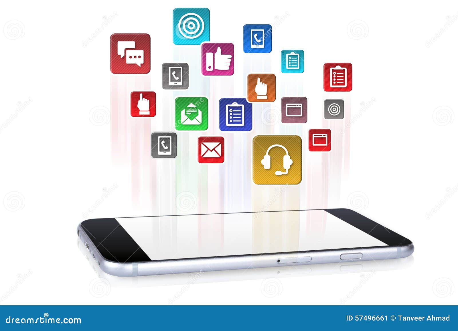 Applications Downloading into Smartphone Device Stock Image - Image of ...