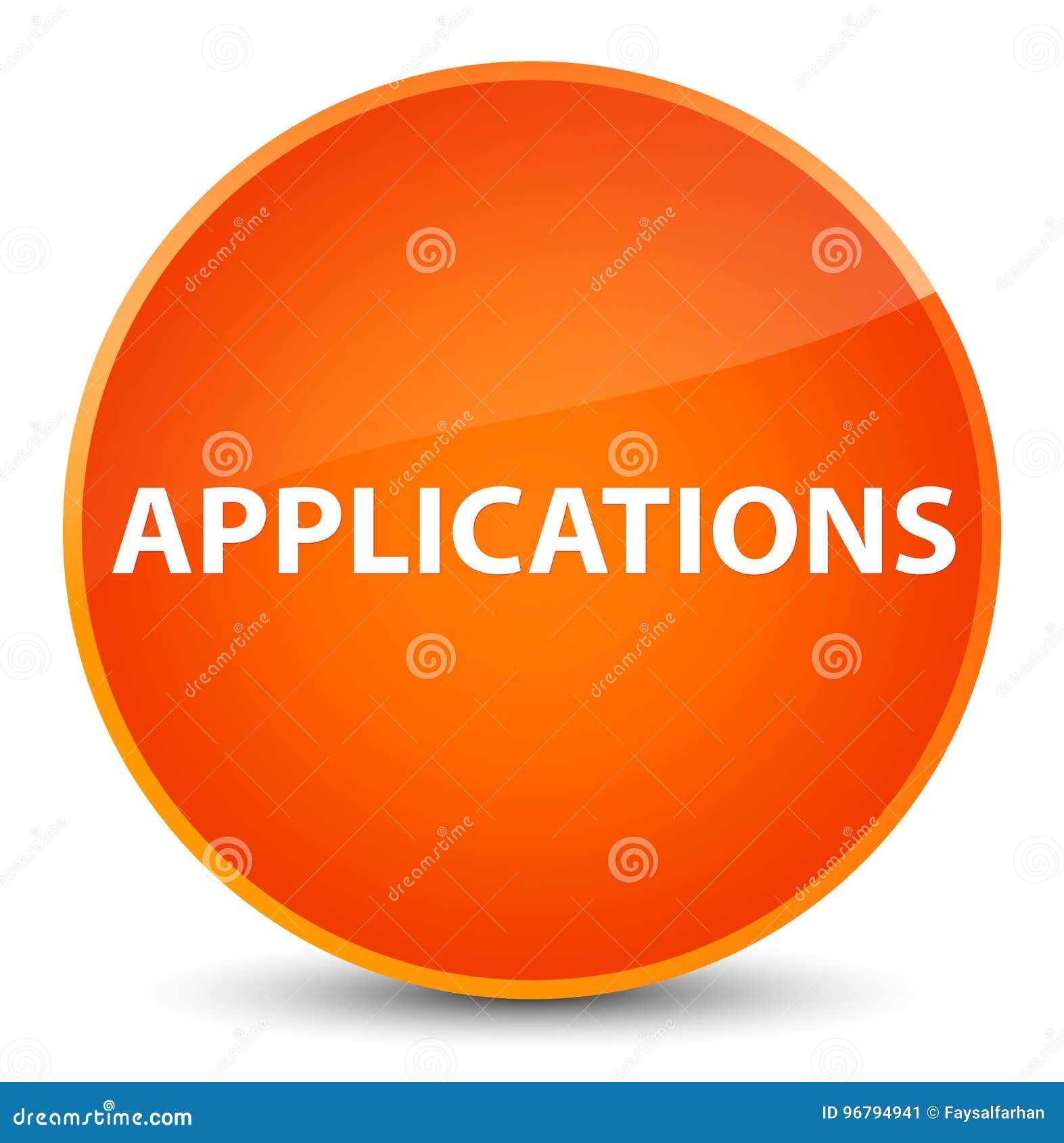 Applications Elegant Orange Round Button Stock Illustration ...