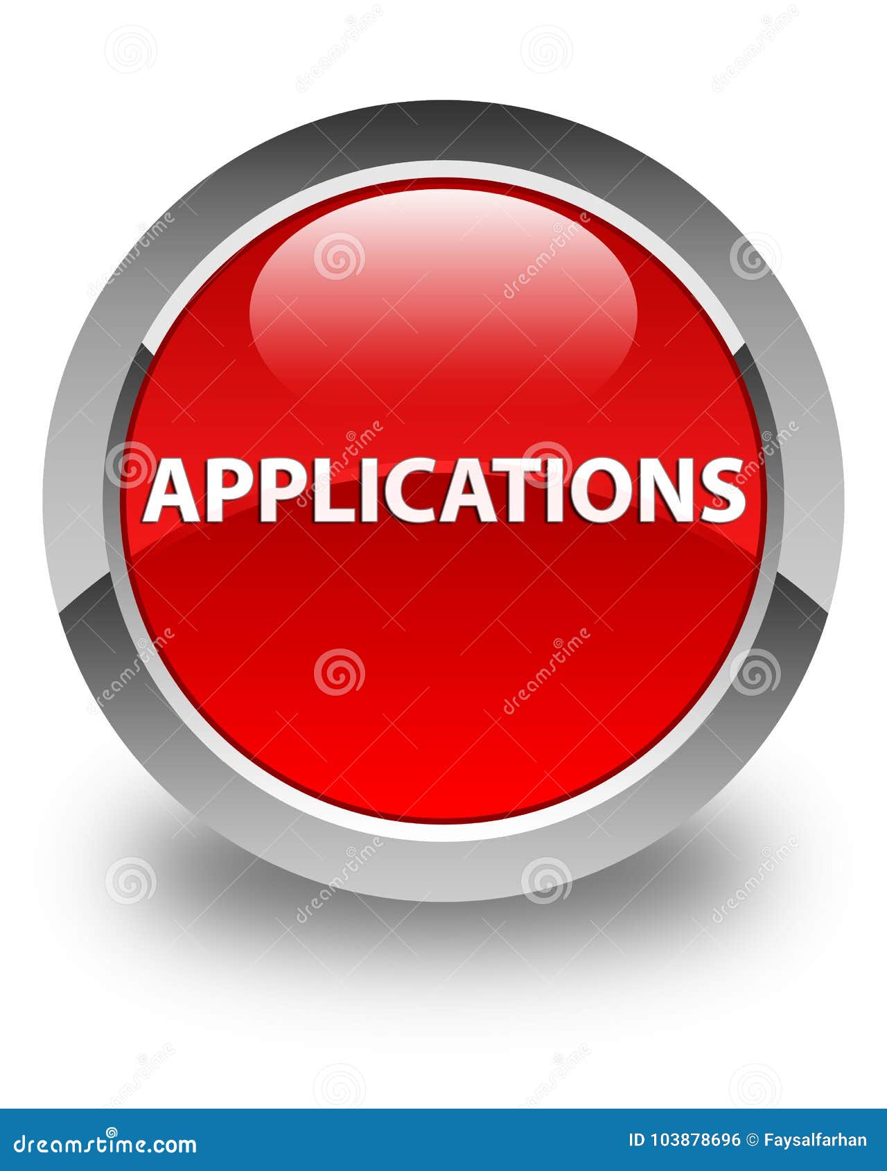 Applications Glossy Red Round Button Stock Illustration - Illustration ...