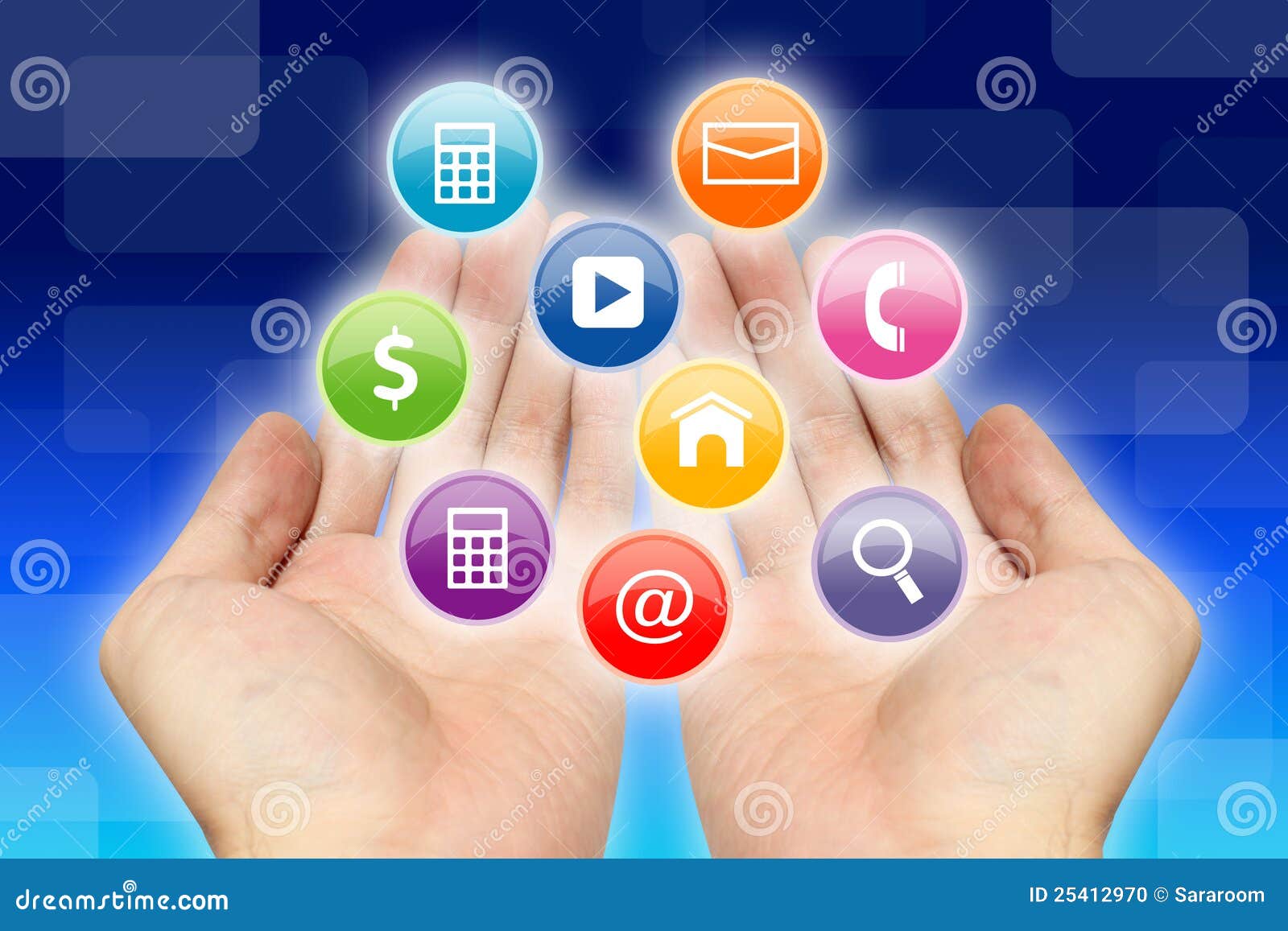 Applications on hands stock photo. Image of connection - 25412970
