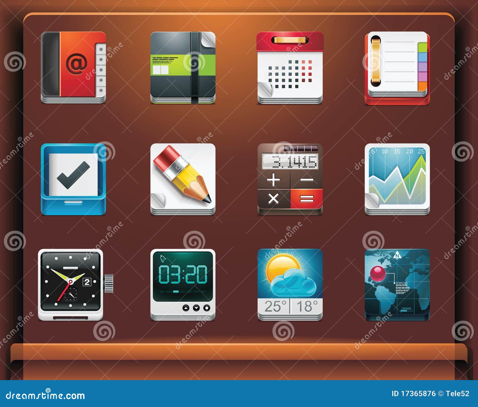 Applications icons stock vector. Illustration of chart - 17365876