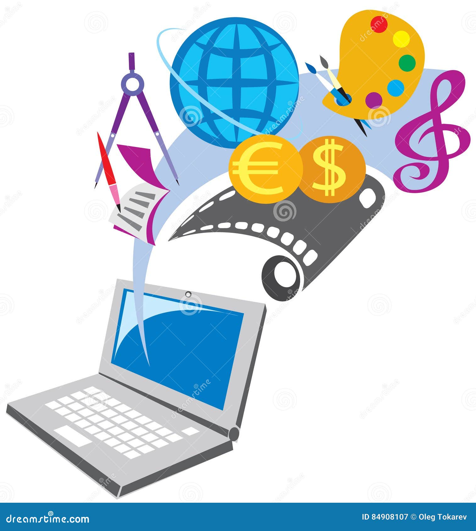 Applications and media stock illustration. Illustration of computer ...