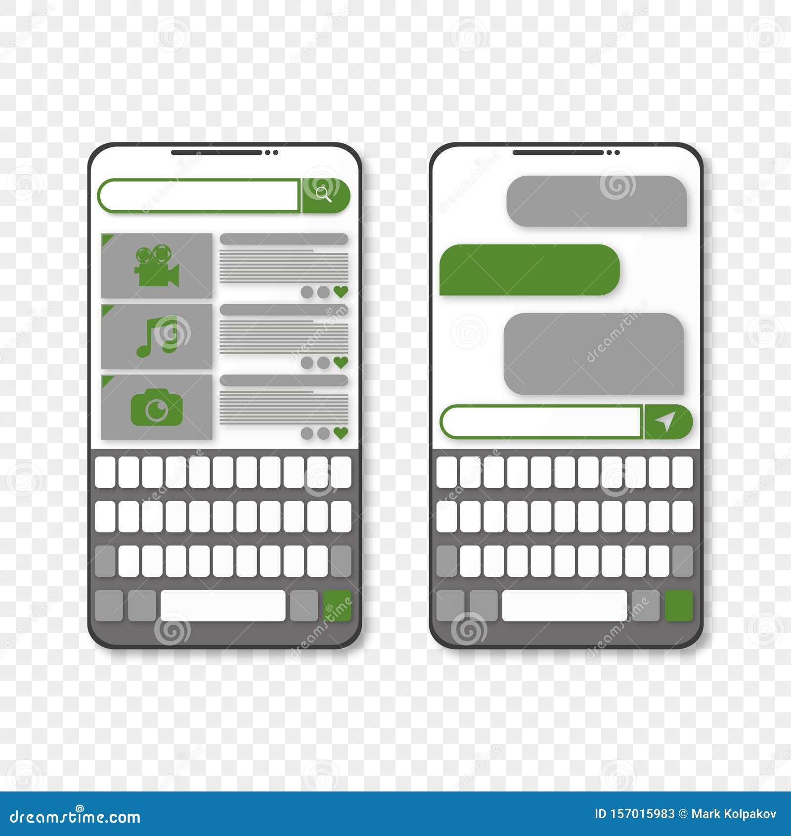 Applications on the Phone with a Shadow Stock Illustration ...