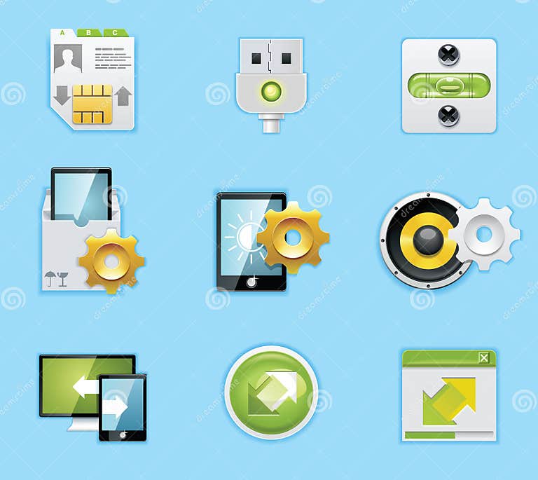Applications and Services Icons Stock Vector - Illustration of ...