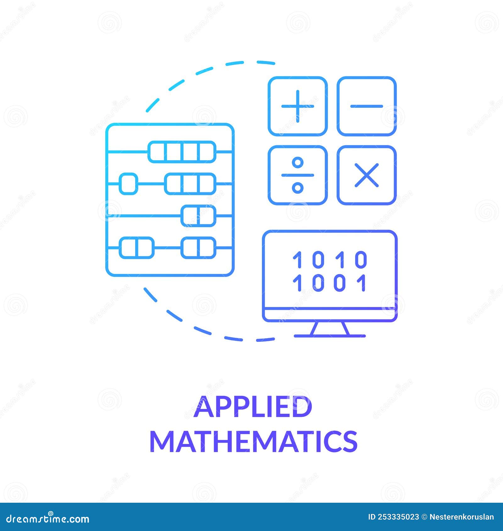 Applied Mathematics Blue Gradient Concept Icon Stock Vector ...
