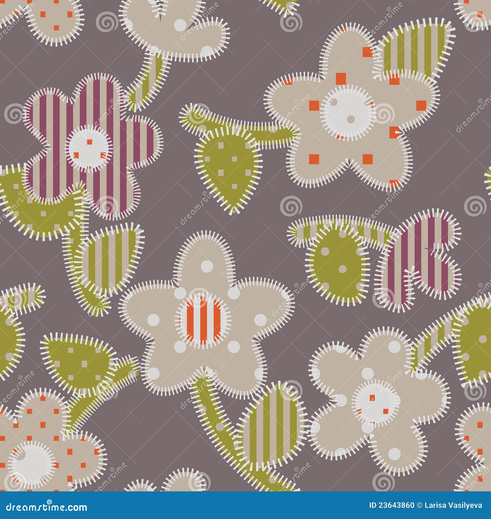 Flower Applique Vertical Banner Paper Flowers Cartoon Vector ...