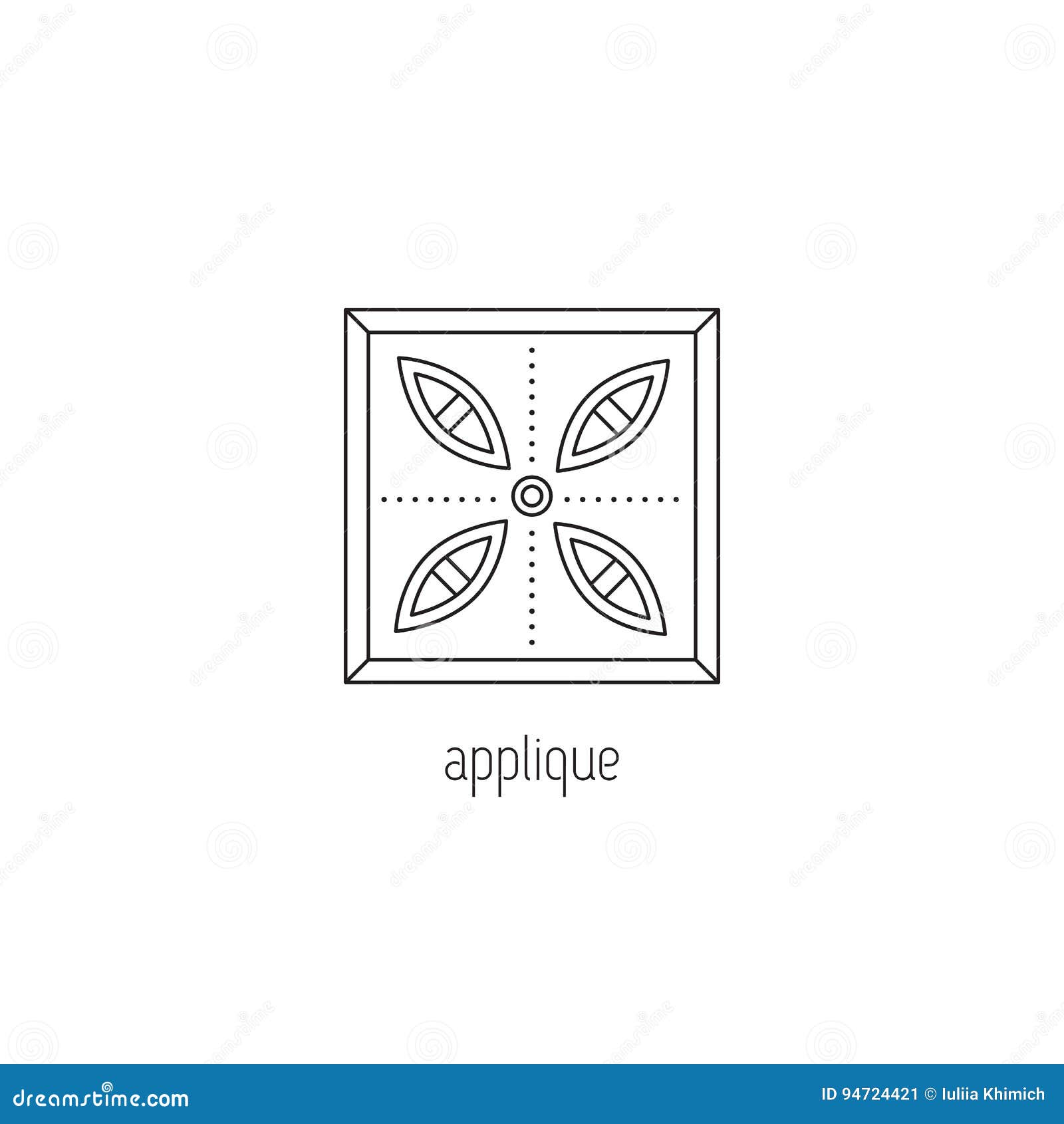 Applique line icon stock vector. Illustration of needlecraft - 94724421