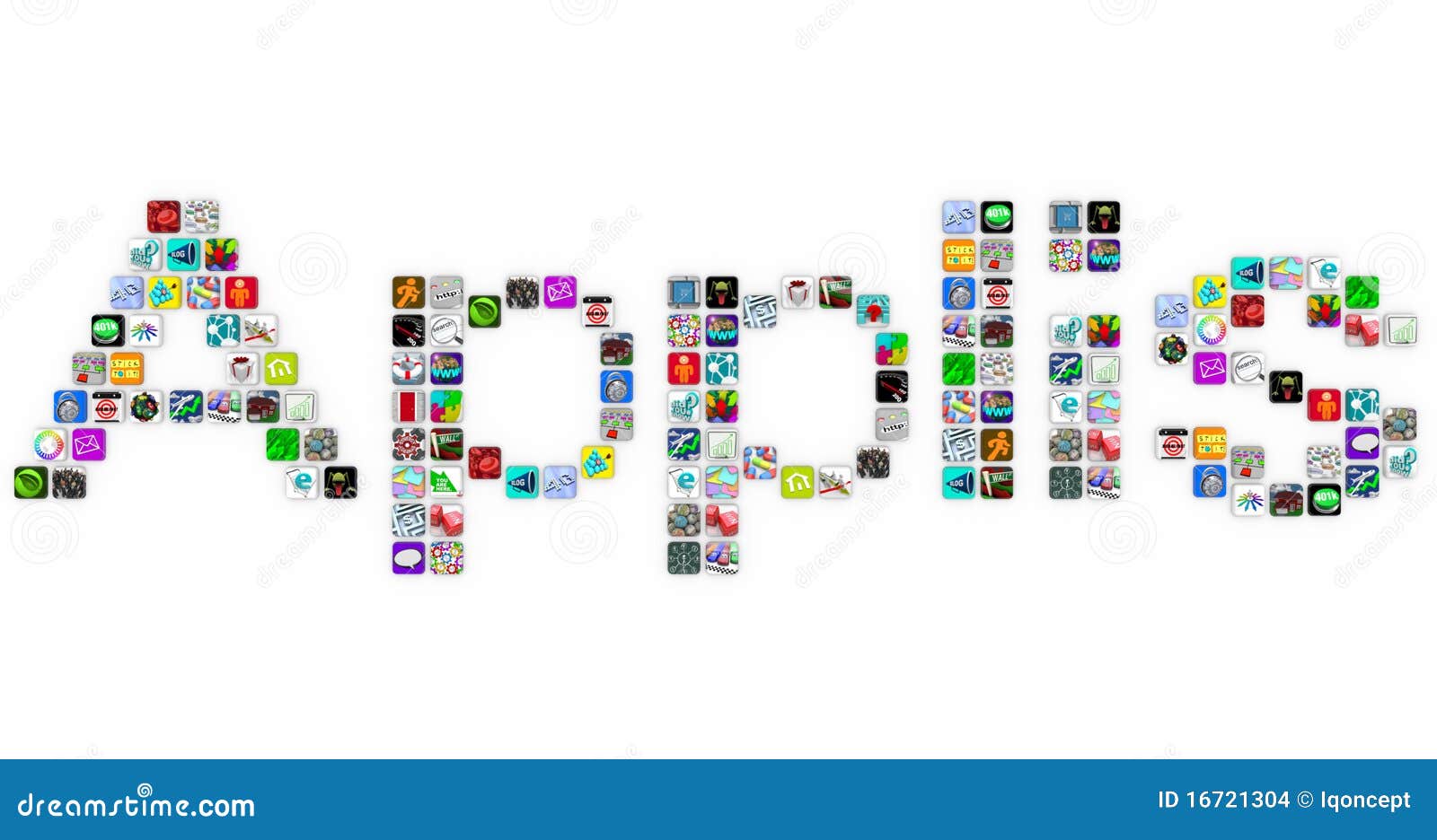 Applis - Application Icons Word in App Tiles Stock Illustration ...