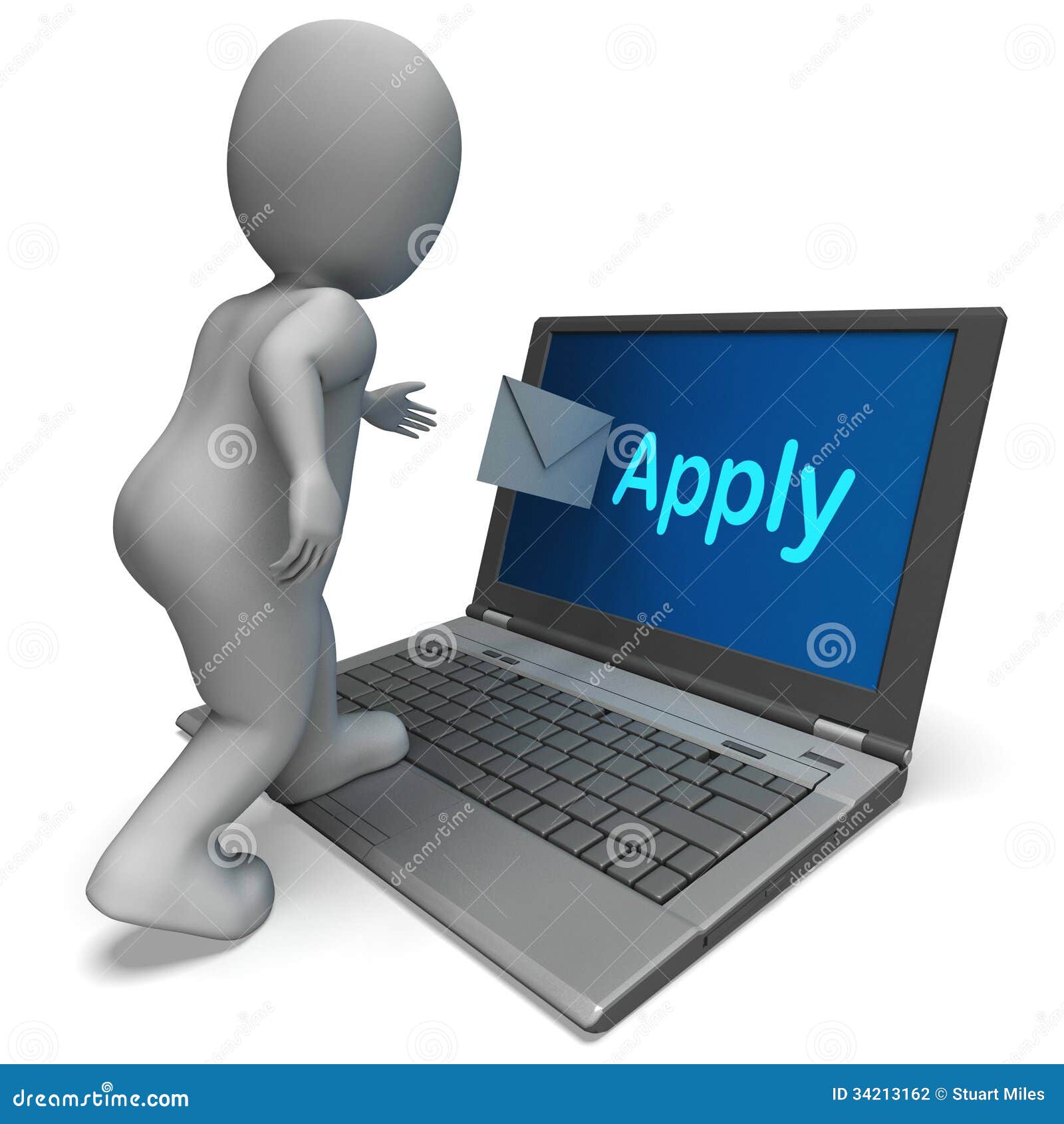 Apply Email Shows Applying for Employment Online Stock Illustration ...