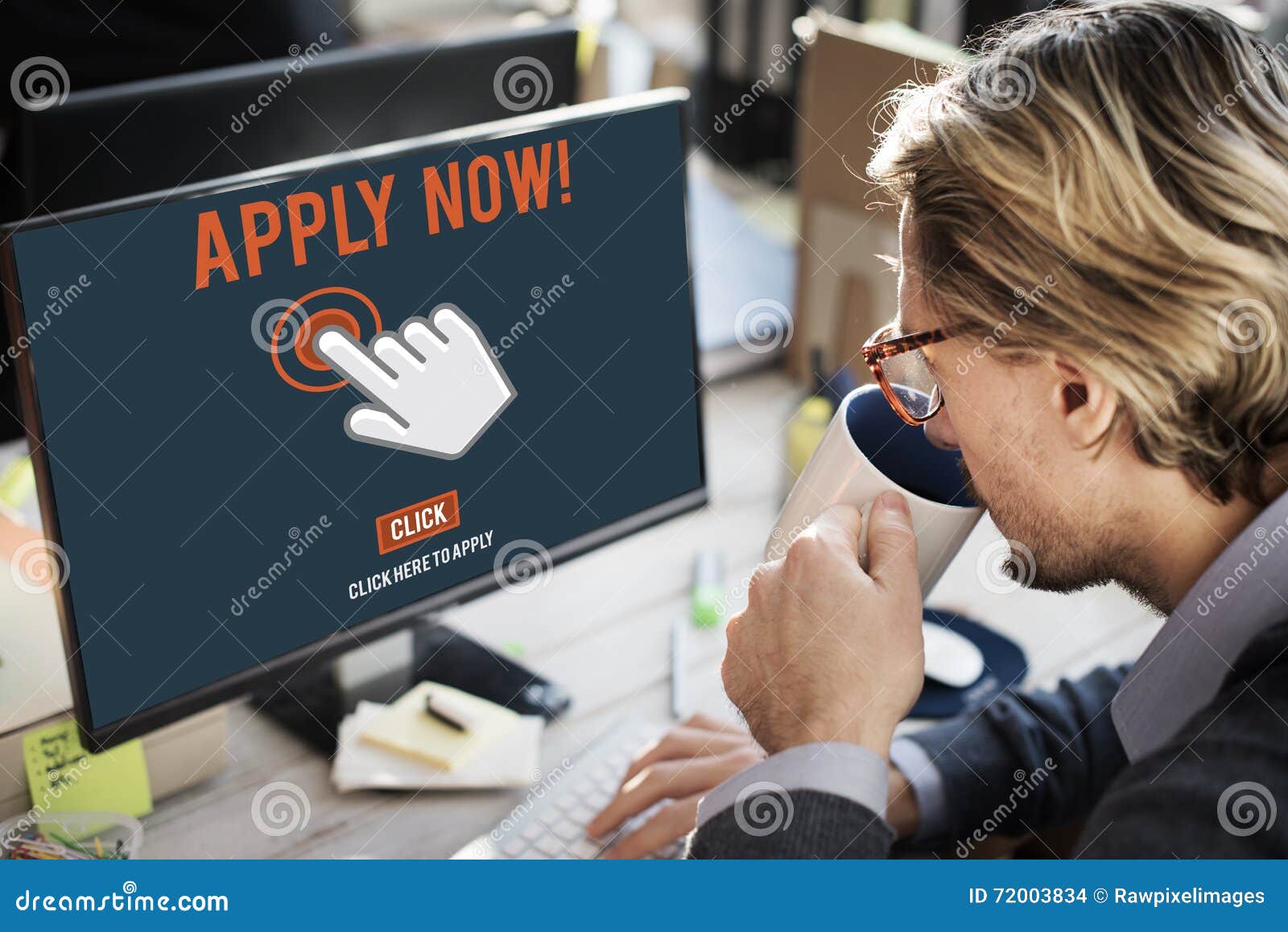 Apply Here Apply Online Job Concept Stock Photo - Image of icon ...