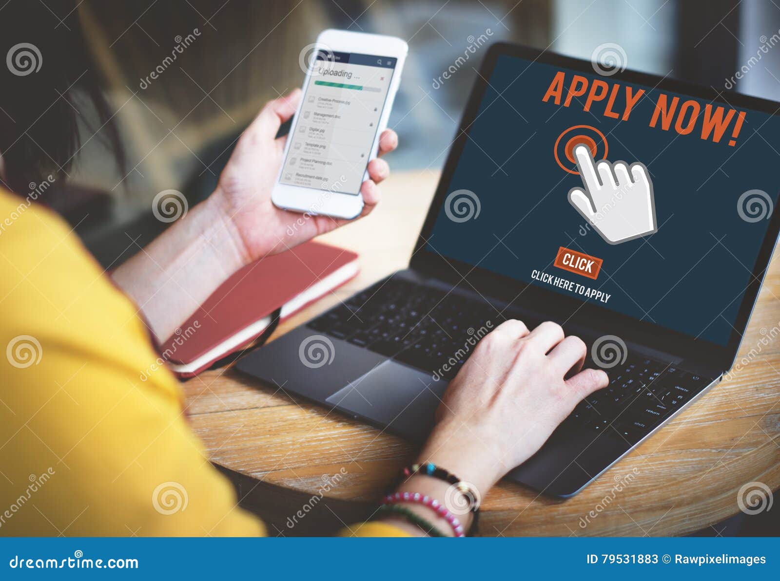 Apply Here Apply Online Job Concept Stock Image - Image of messaging ...