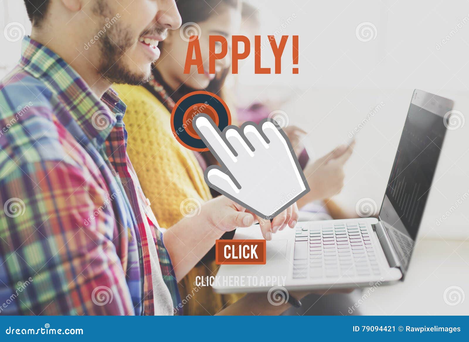 Apply Here Online Application Recruitment Employment Concept Stock ...