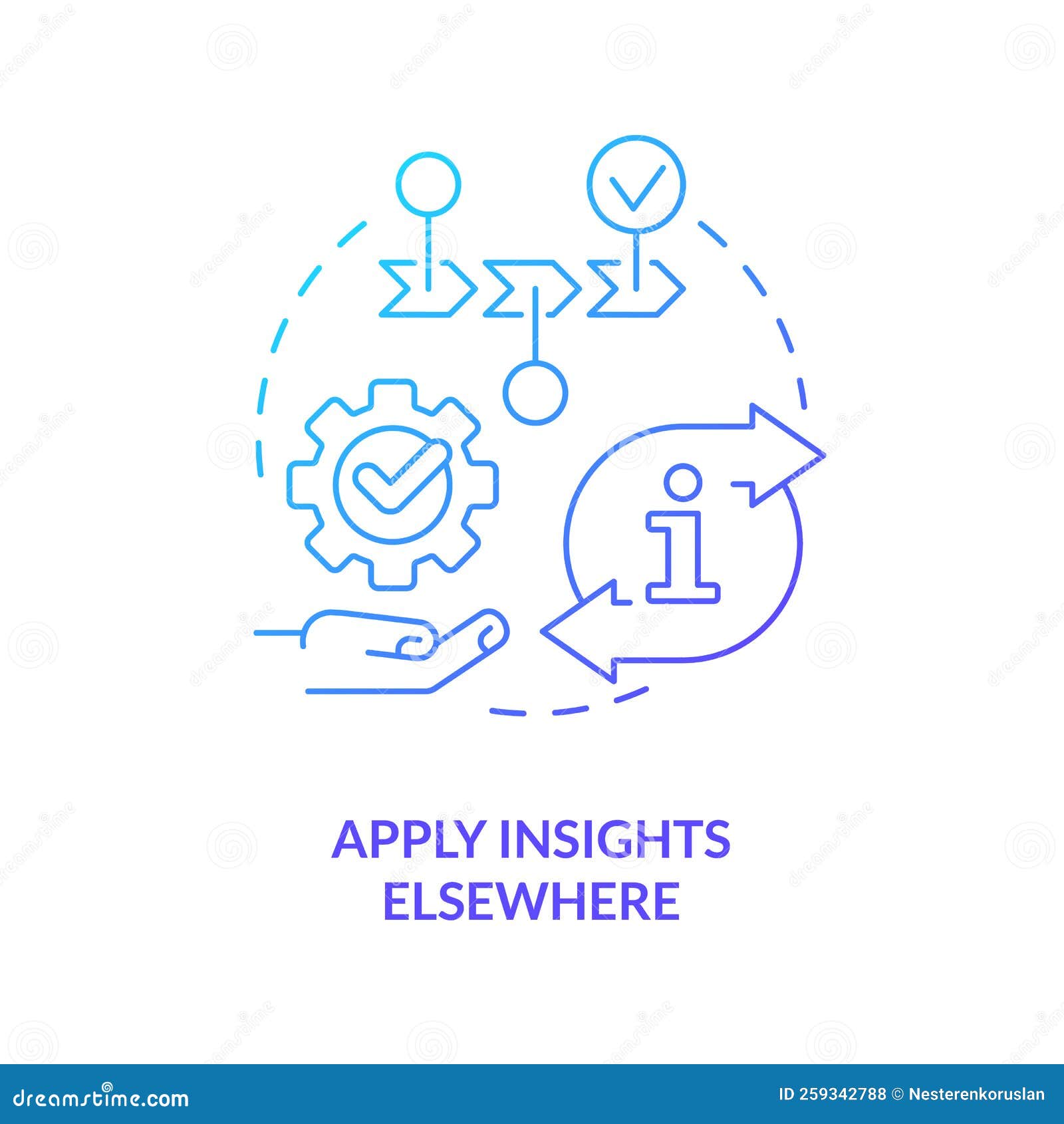 Apply Insights Elsewhere Concept Blue Gradient Icon Stock Vector ...