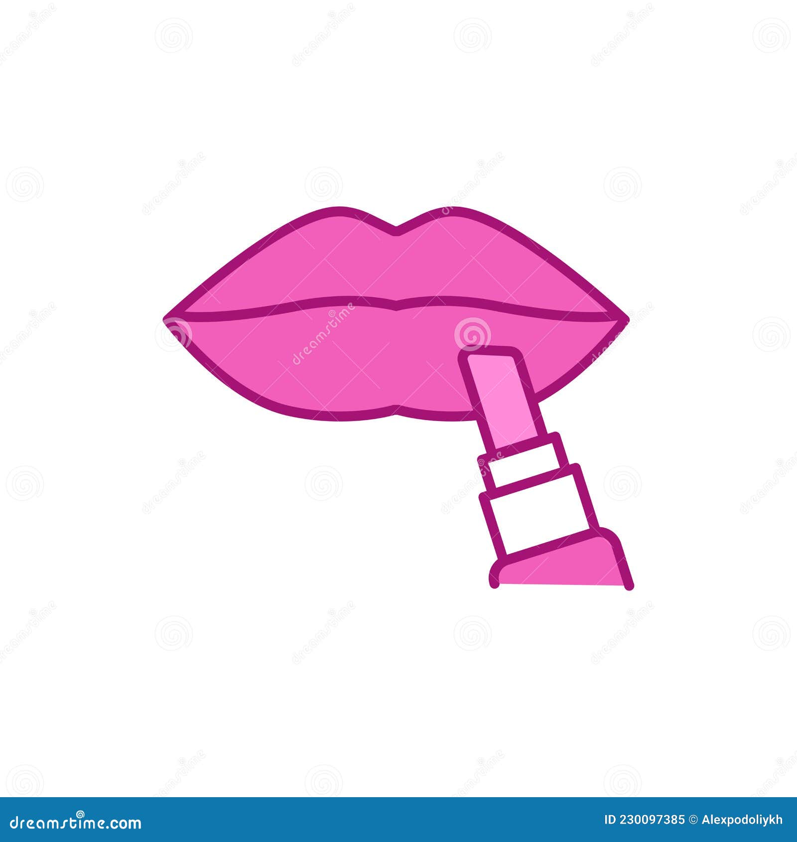 Apply Lipstick Line Color Icon. Sign for Web Page, Mobile App Stock ...