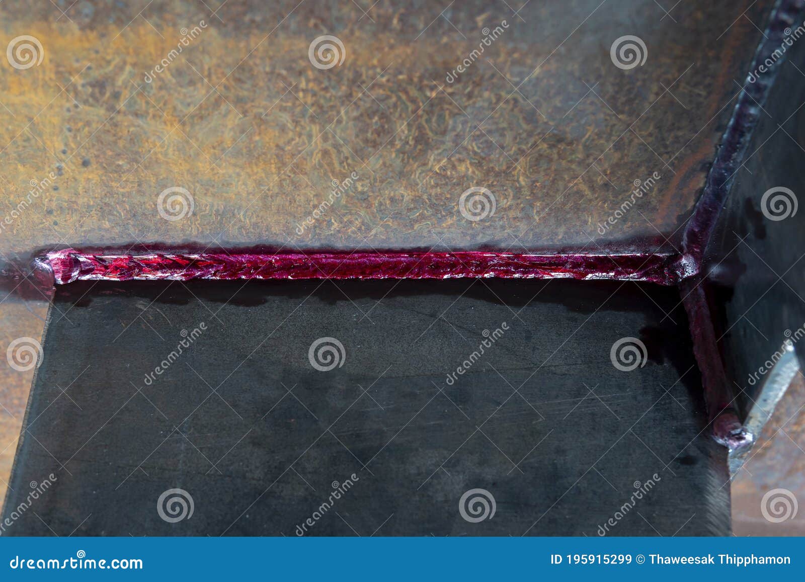 Apply Liquid Penetrant into the Welded so that the Liquid Penetrat into ...