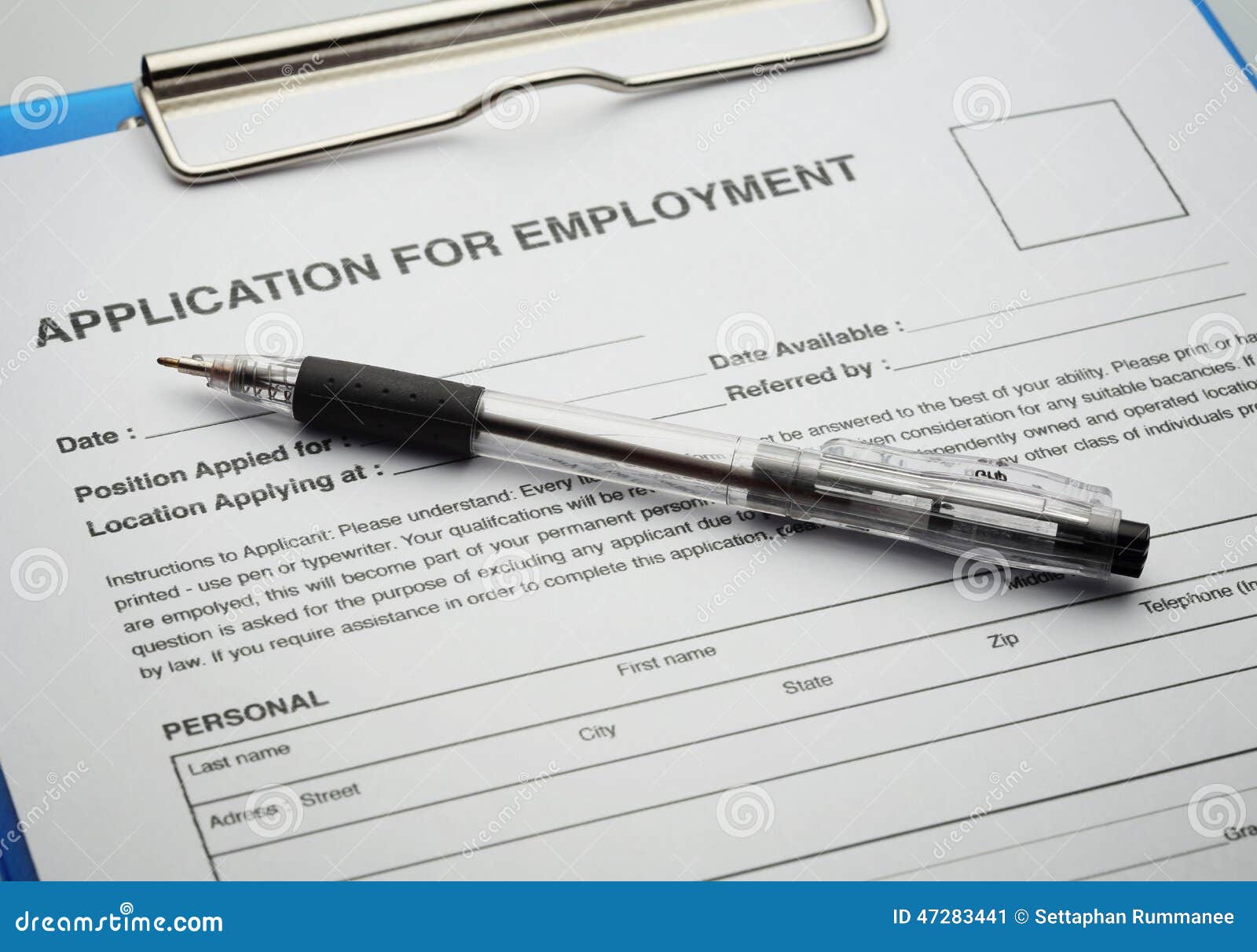Apply for New Job by Application Document Stock Image - Image of work ...