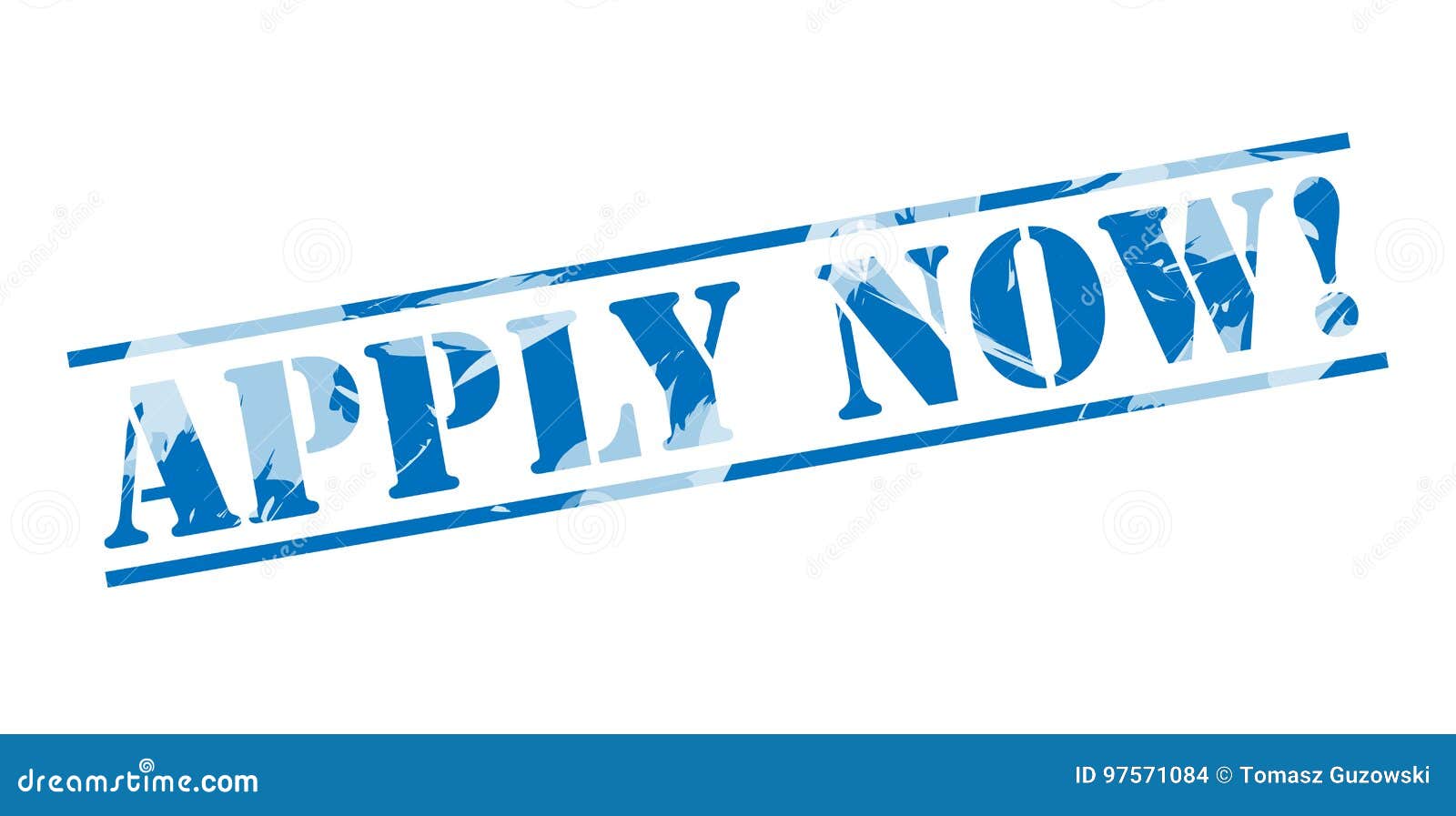 Apply now blue stamp stock illustration. Illustration of label - 97571084