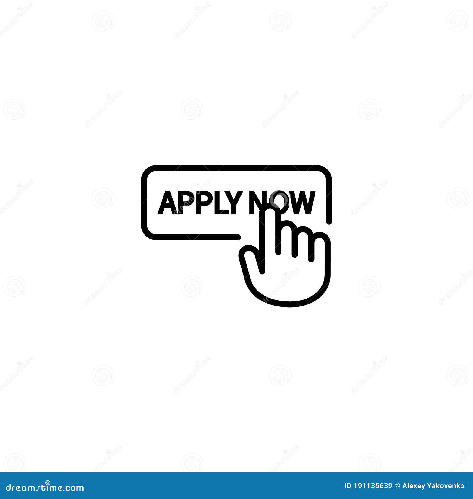 Apply Now Button with Hand Cursor. Vector on Isolated White Background ...