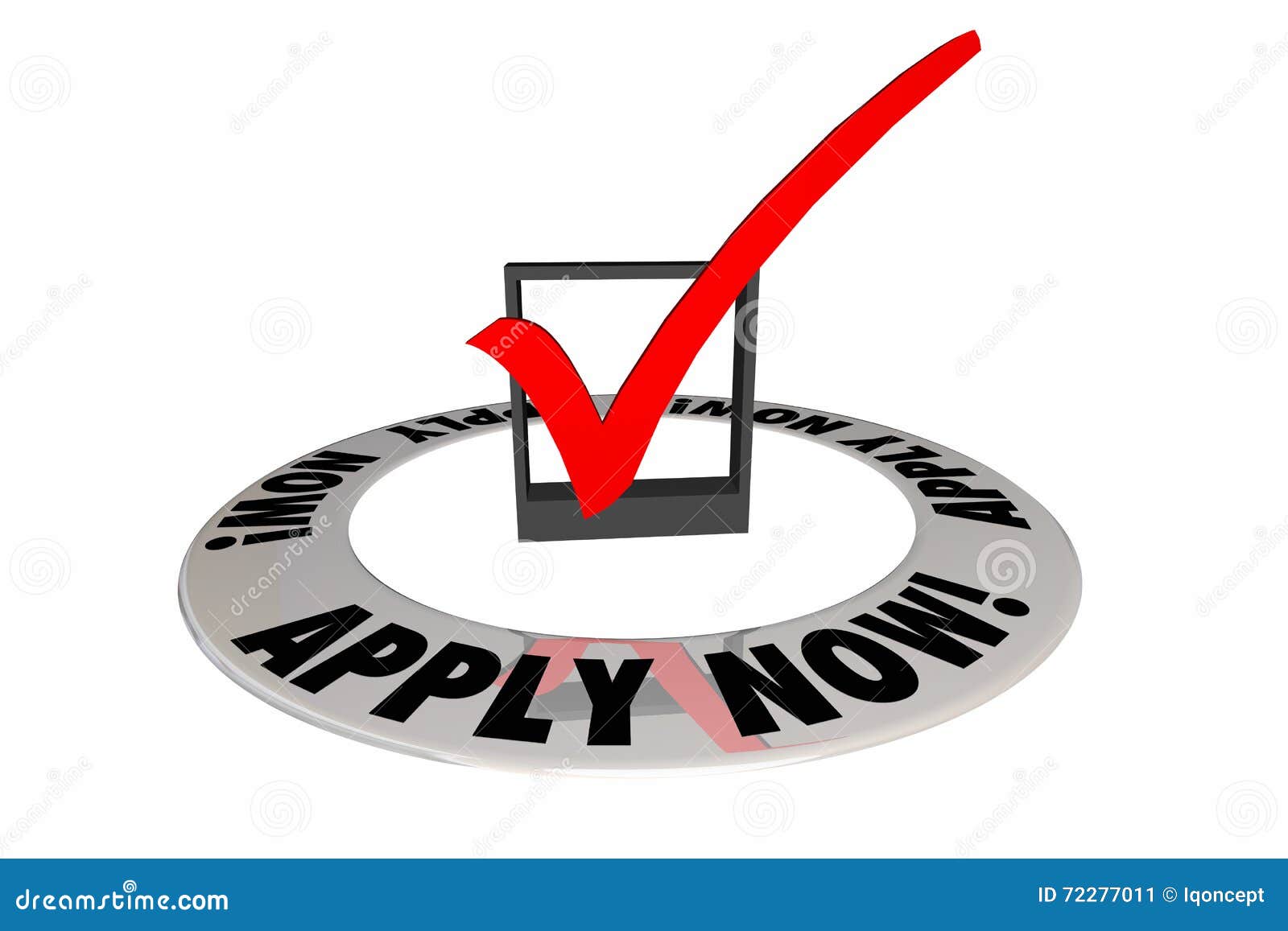 Apply Now Check Mark Box Application Words Stock Illustration ...