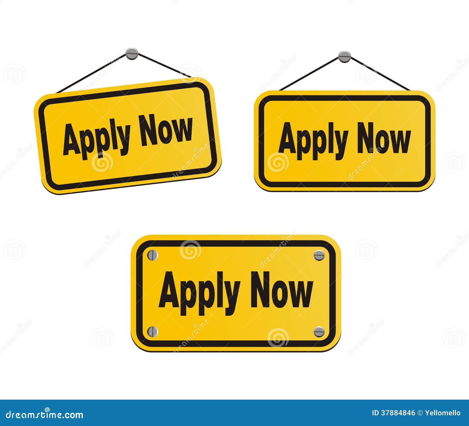 Apply now - yellow signs stock illustration. Illustration of form ...