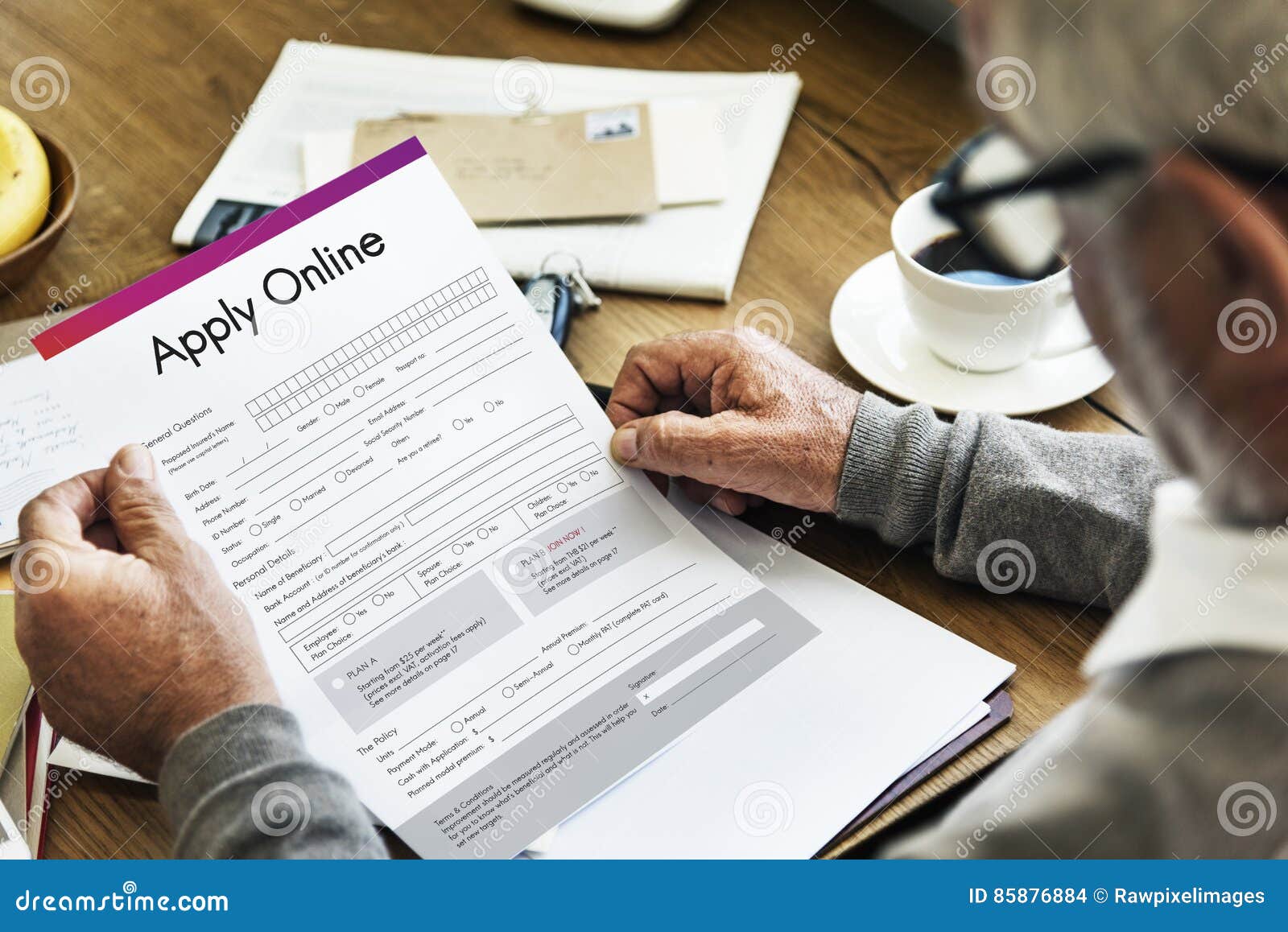 Apply Online Application Form Recruitment Concept Stock Photo - Image ...