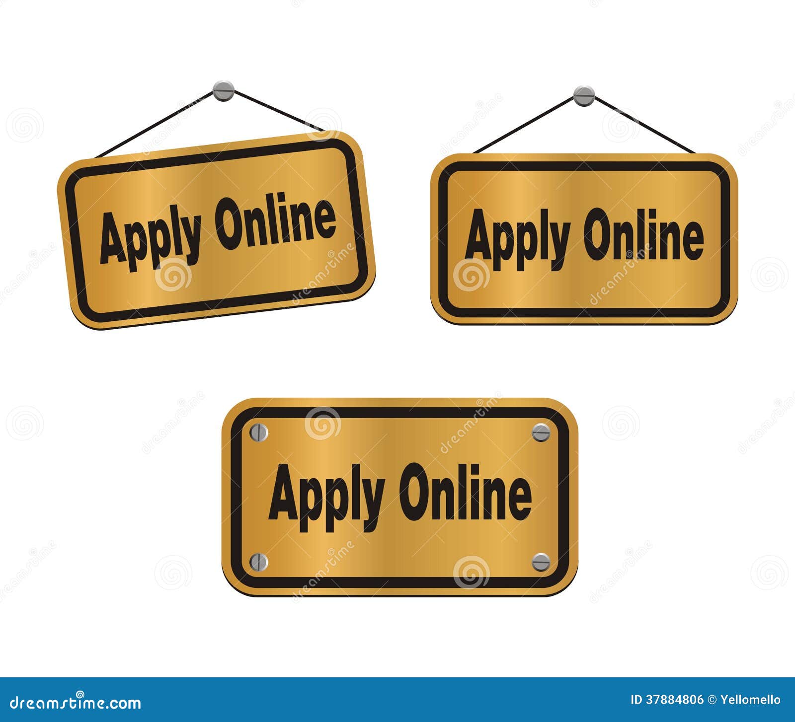 Apply Online - Bronze Signs Stock Illustration - Illustration of banner ...