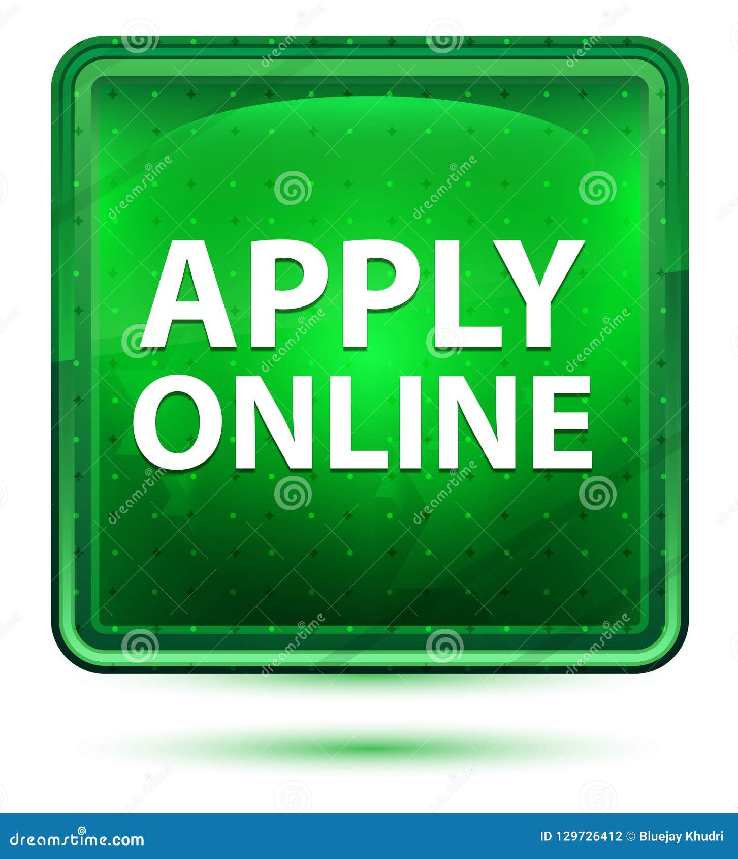 Apply Online Neon Light Green Square Button Stock Illustration ...