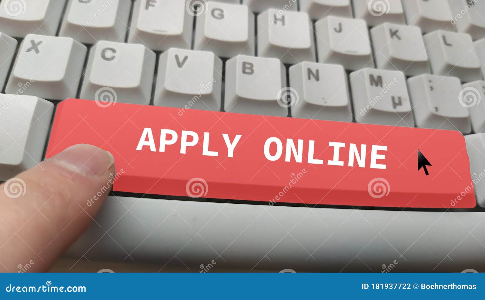 Apply Online on Red Button of a Keyboard Stock Photo - Image of ...