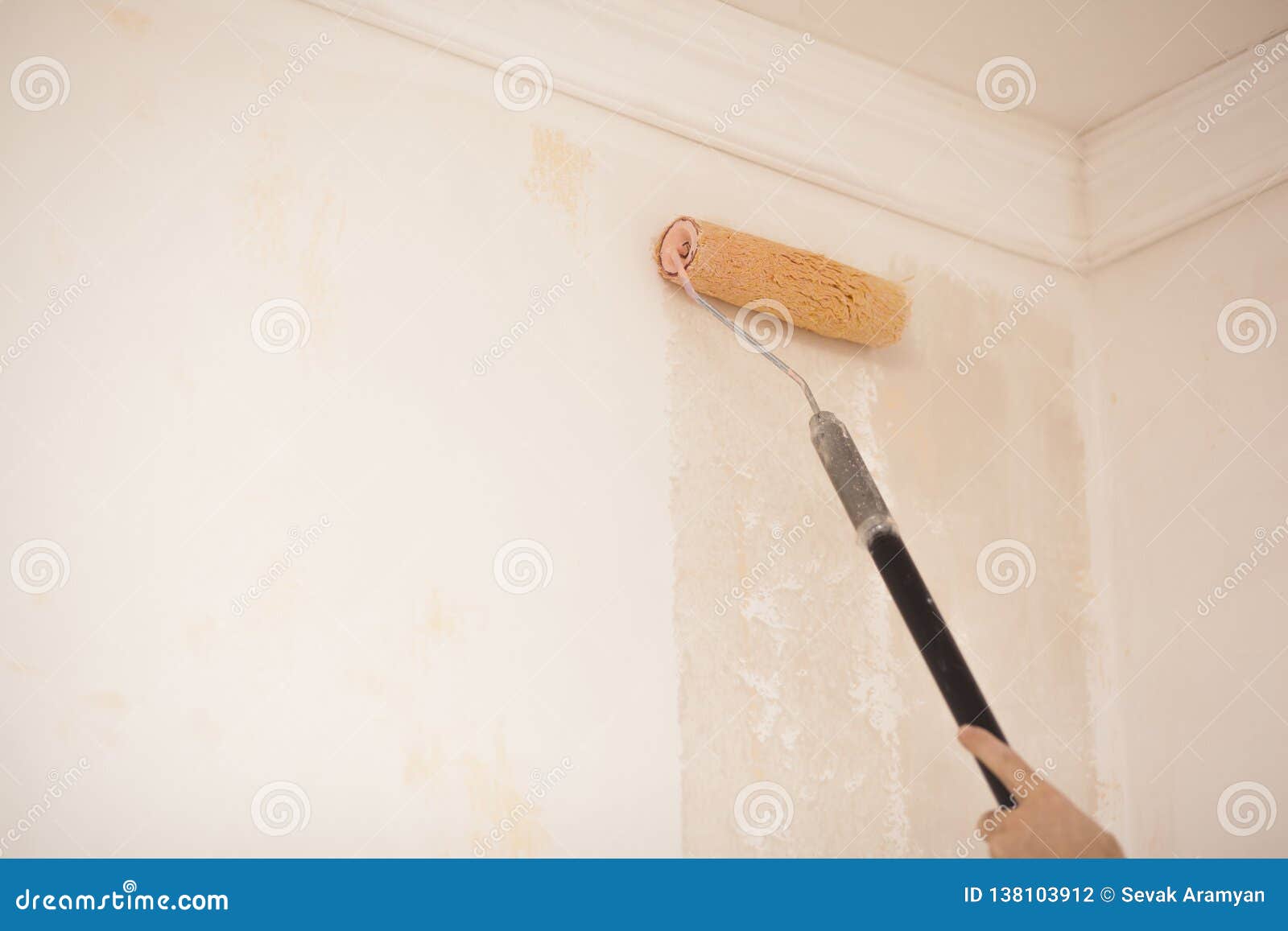 Apply paint stock photo. Image of applying, paint, paintbrush - 138103912