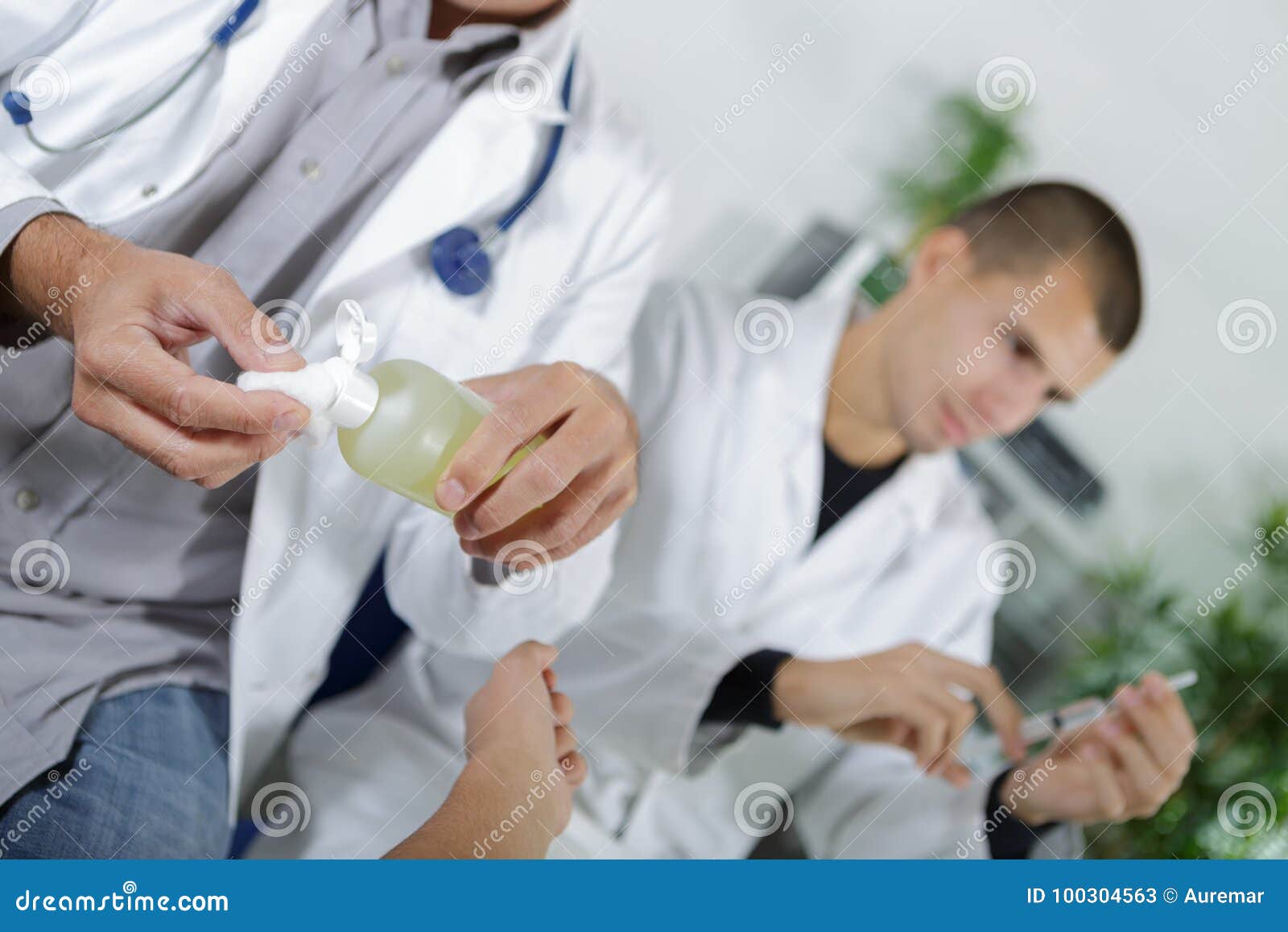 Applying Alcohol To Patient Stock Image - Image of caregiver, bacteria ...