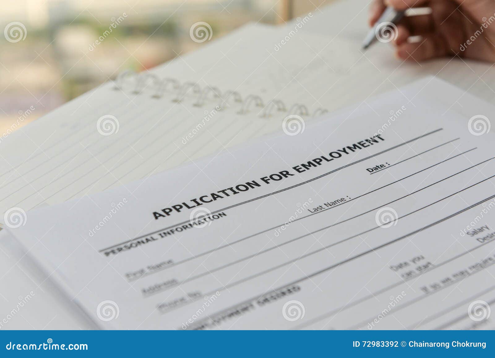 Applying the Application Form Stock Photo - Image of human, closeup ...