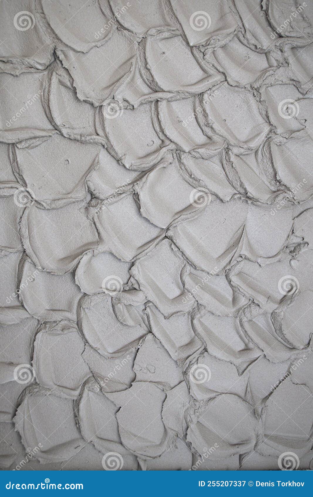 Applying Cement Plaster in a Thick Layer on a Concrete Wall by a ...