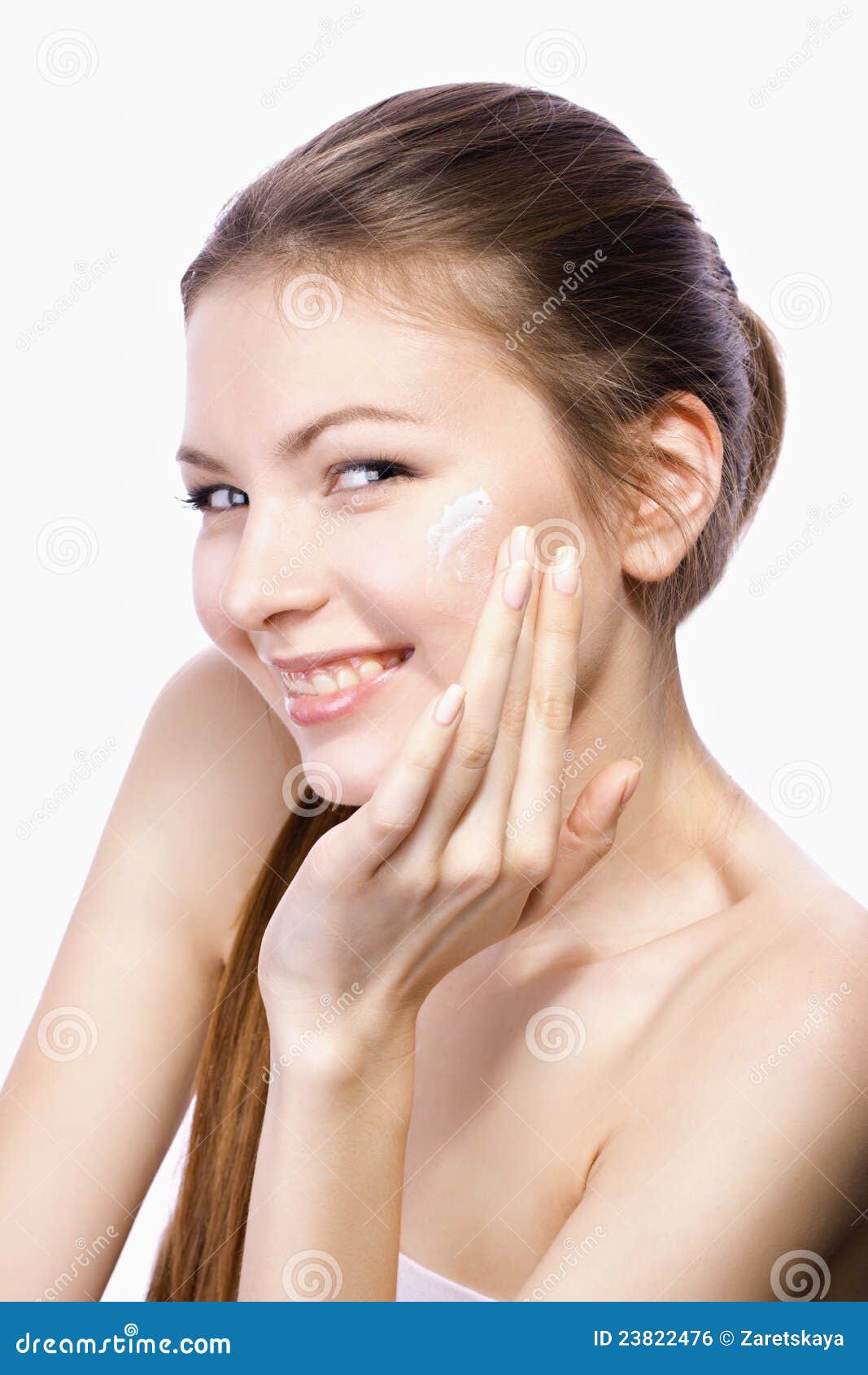 Applying cream stock photo. Image of natural, cosmetic - 23822476