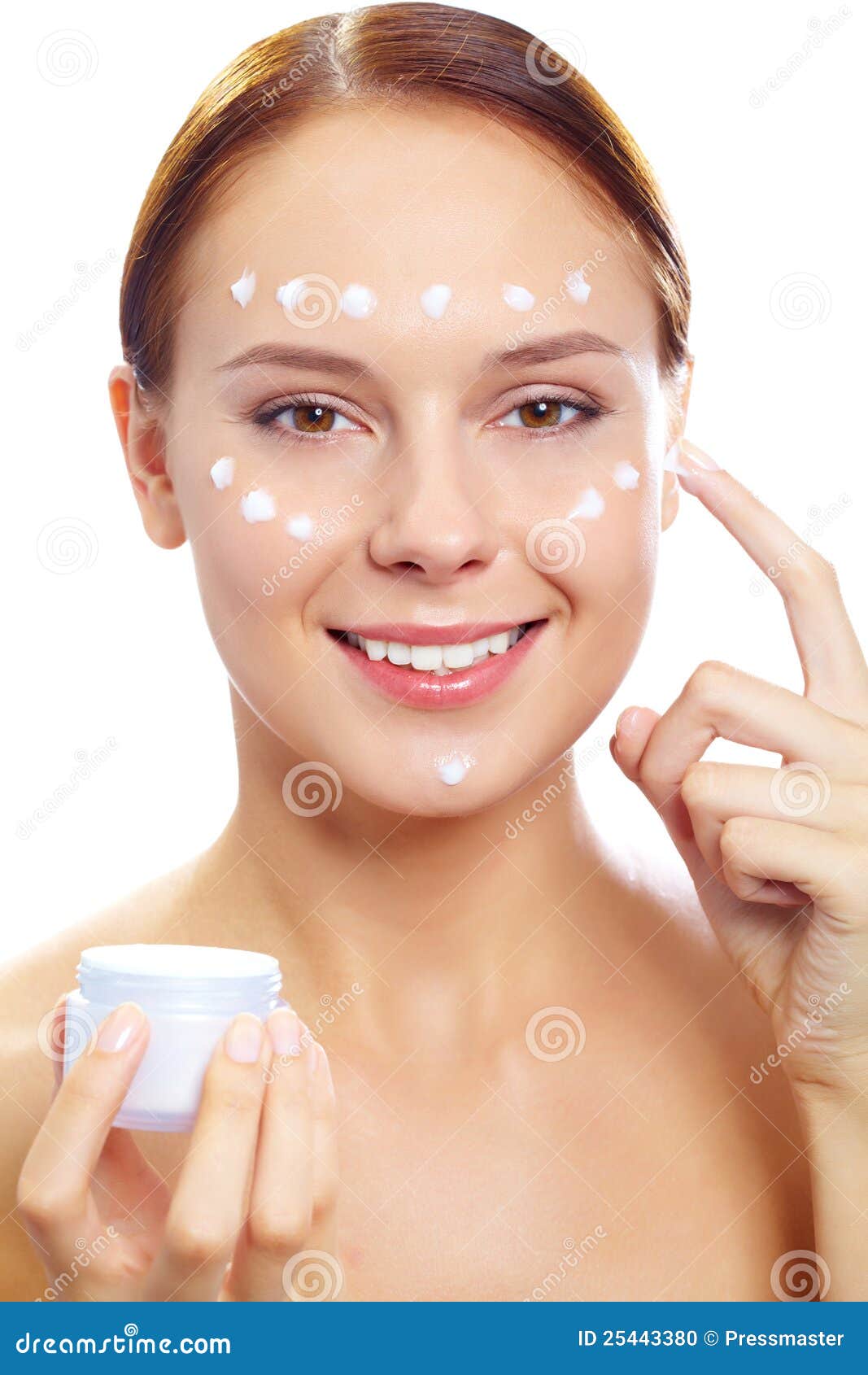 Applying cream stock photo. Image of isolation, beautician - 25443380