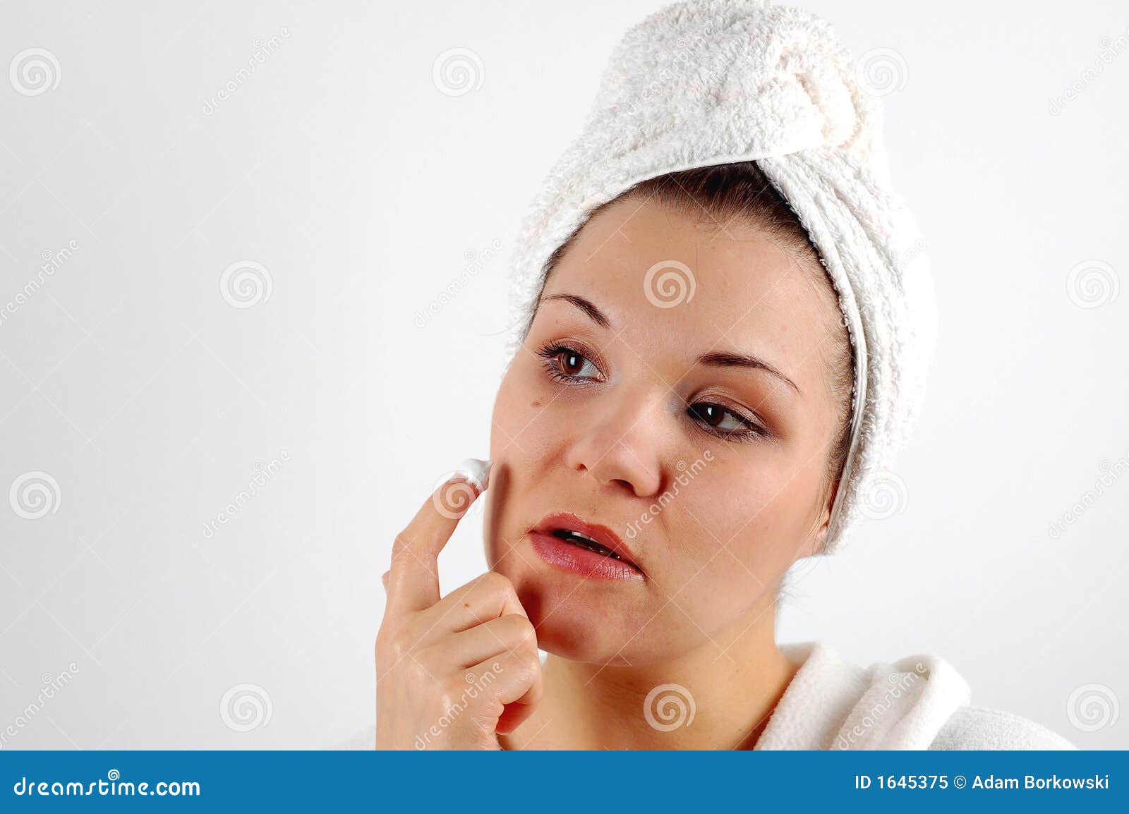 Applying cream #4 stock image. Image of enjoying, beauty - 1645375