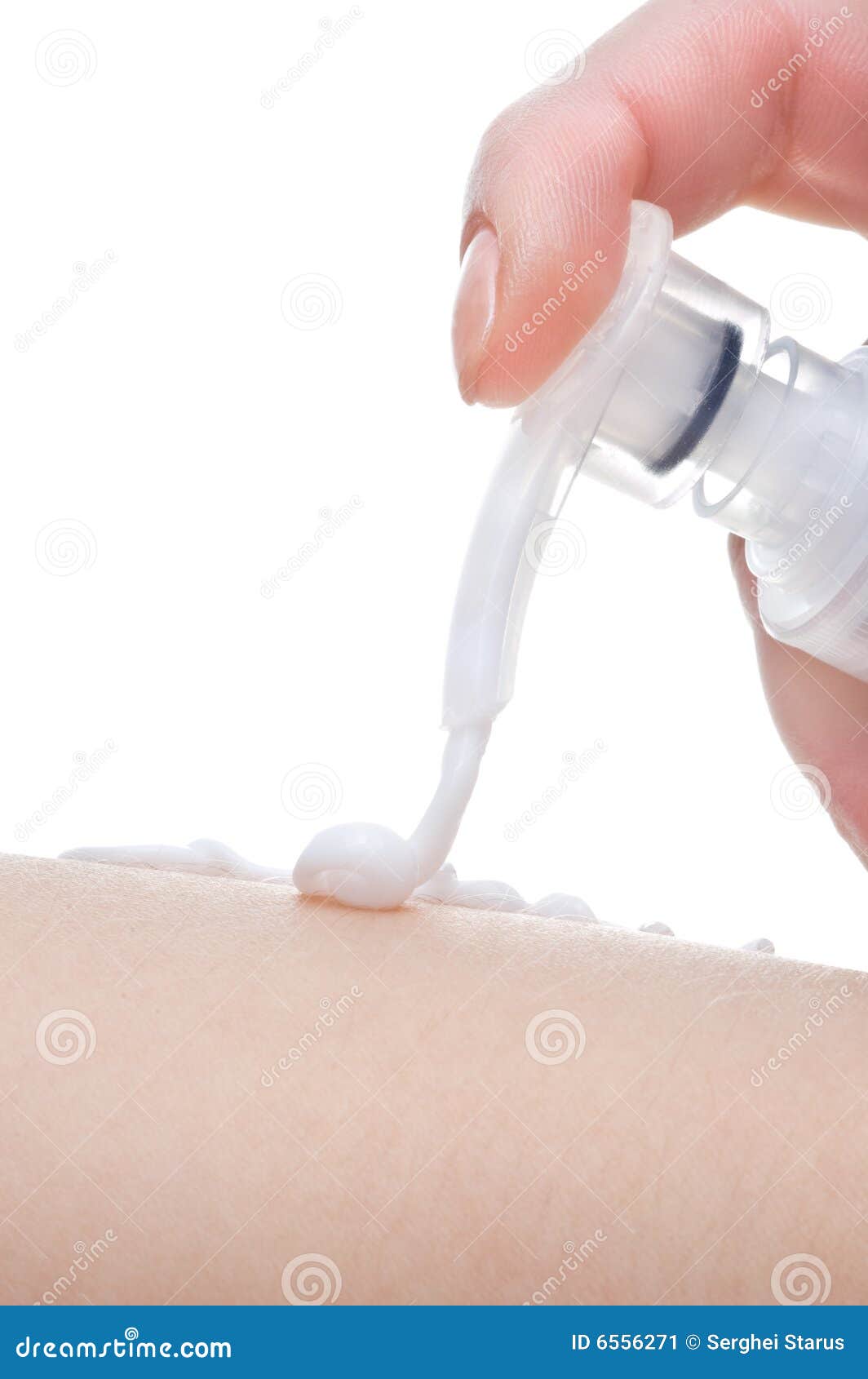 Applying the Cream or Liquid Soap Stock Image - Image of bottle, drop ...
