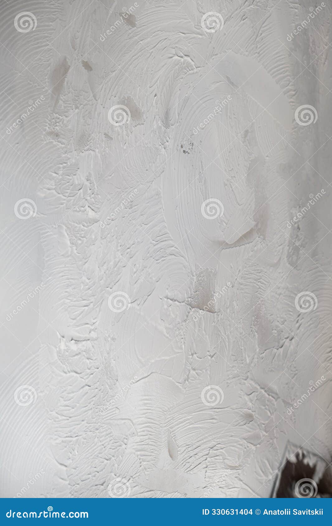 Applying Decorative Putty. White Abstract Texture of Surface Covered ...