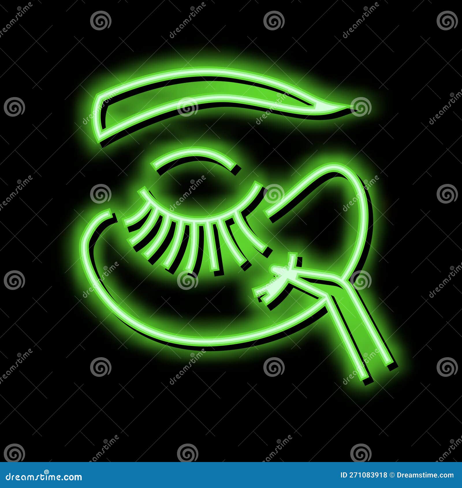 Applying Eyelashes Neon Glow Icon Illustration Stock Vector ...
