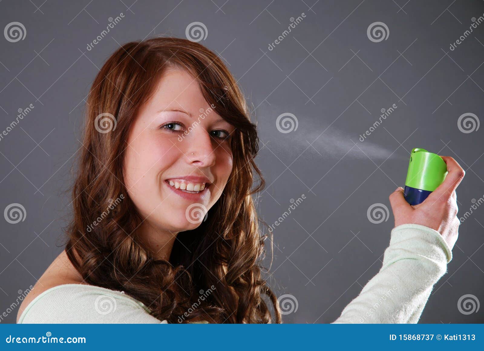 Applying hairspray stock image. Image of white, caucasian - 15868737
